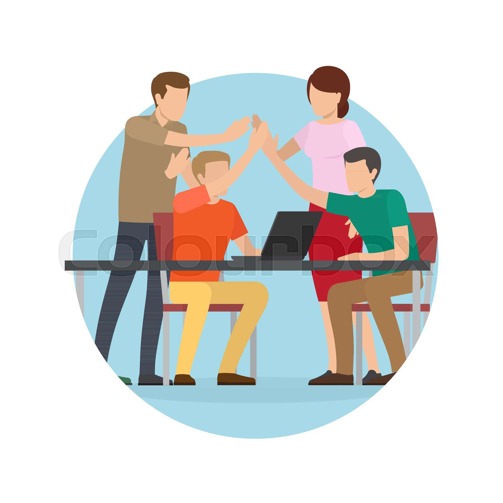 Successful Team Poster Vector Illustration | Stock vector | Colourbox