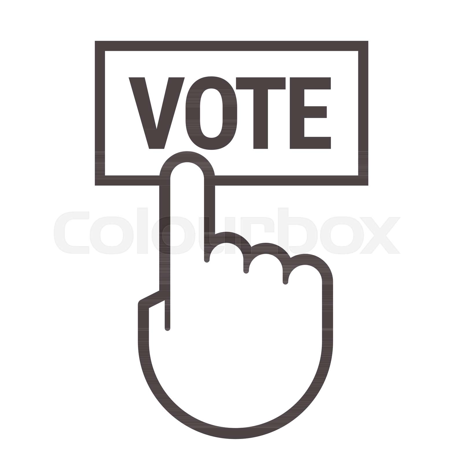 index finger of the hand indicates the inscription vote | Stock vector ...
