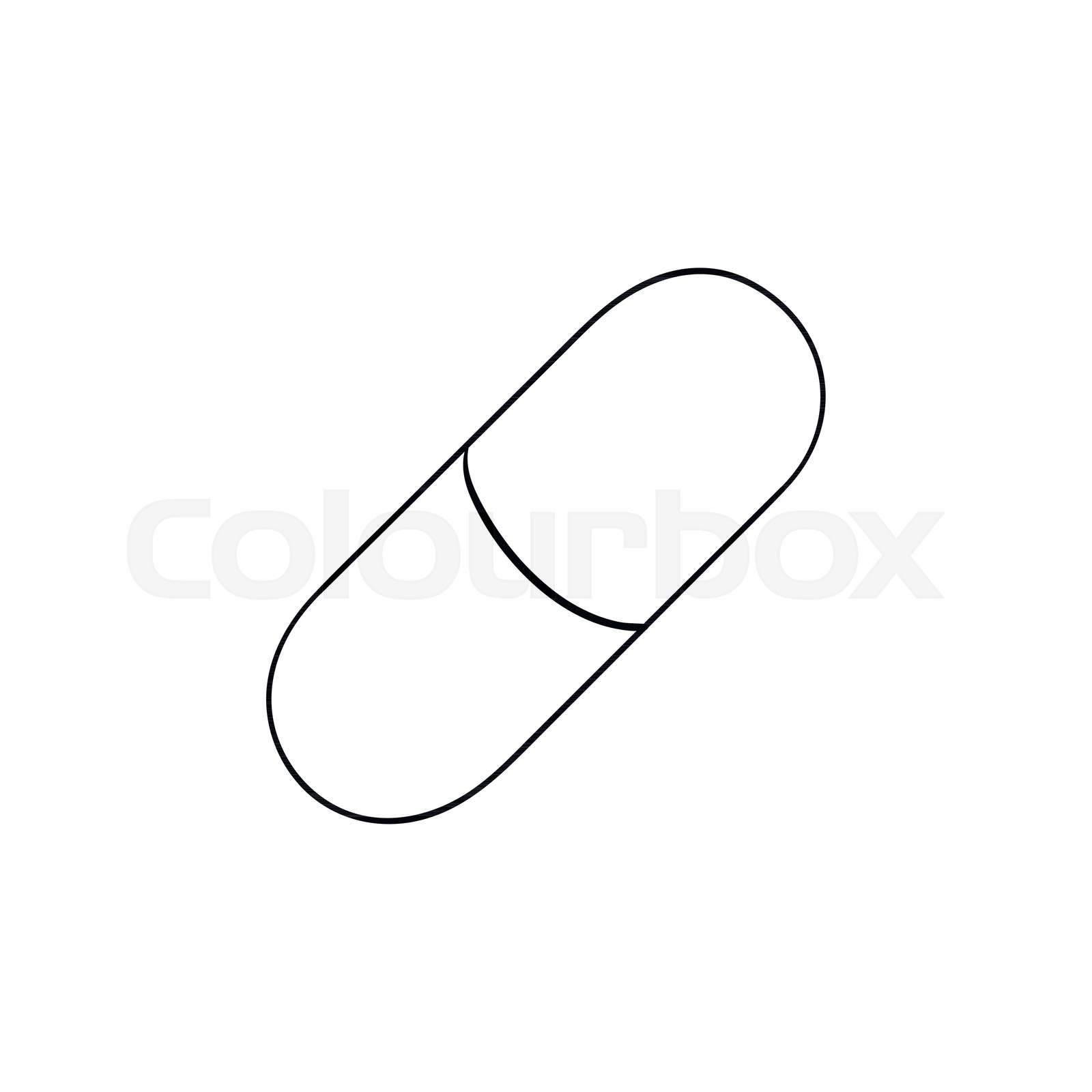 Capsule pill hand drawn outline doodle icon. | Stock vector | Colourbox