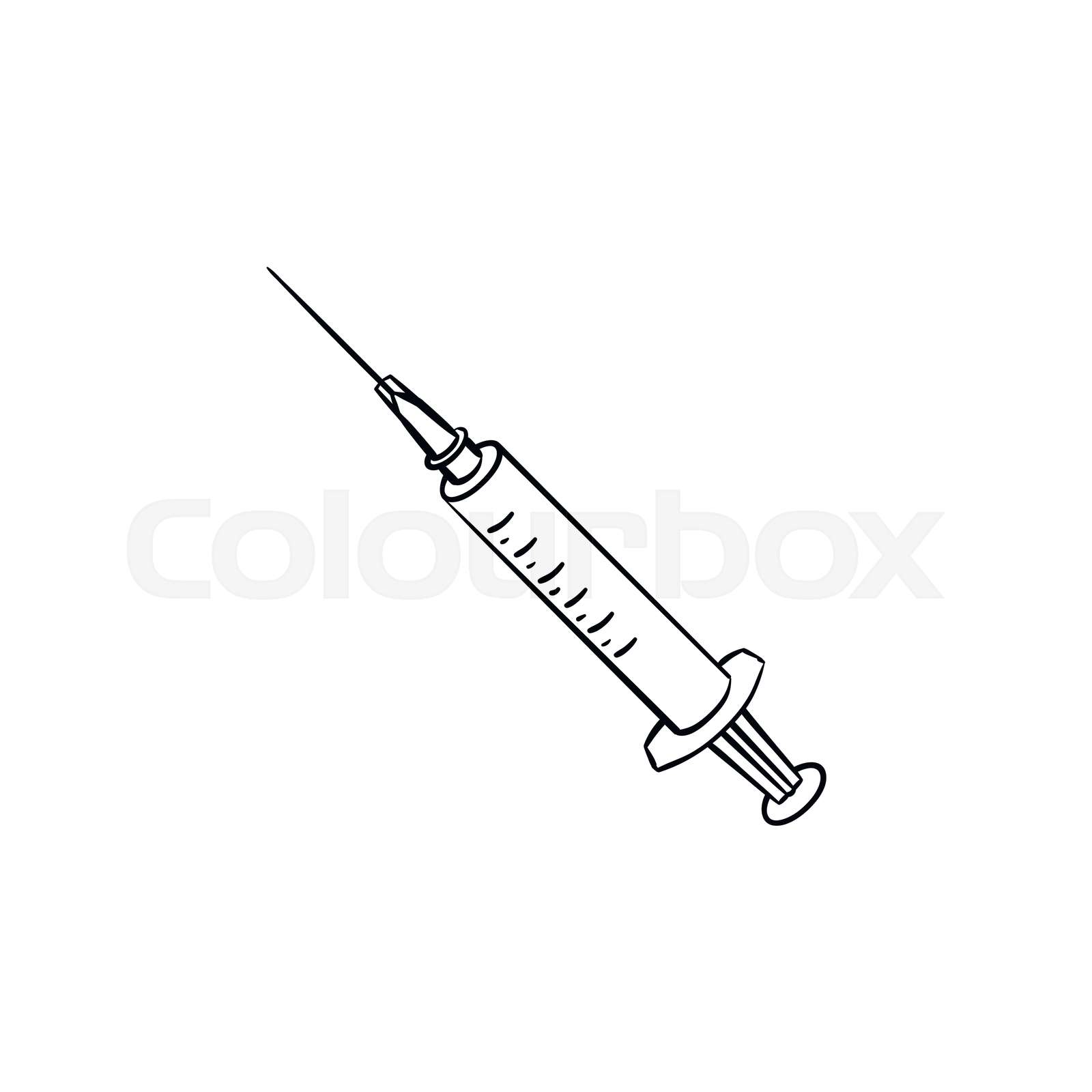 Injection hand drawn outline doodle icon. | Stock vector | Colourbox