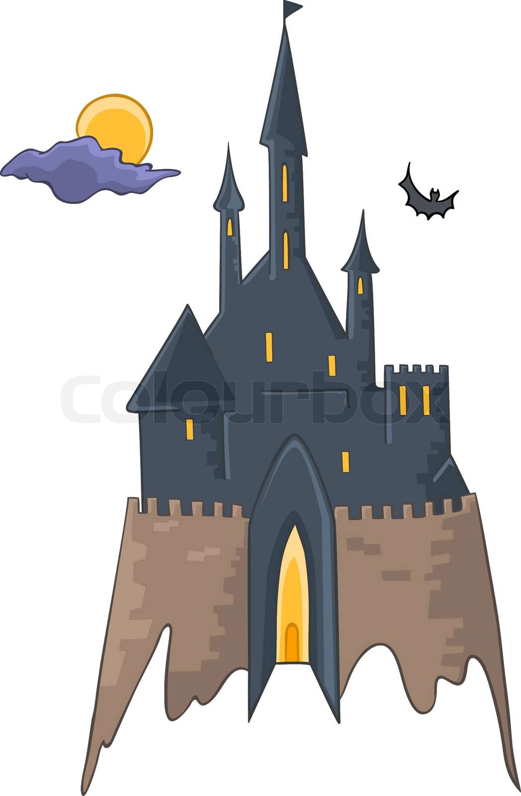 Cartoon Illustration Castle Isolated on White Background | Stock vector ...