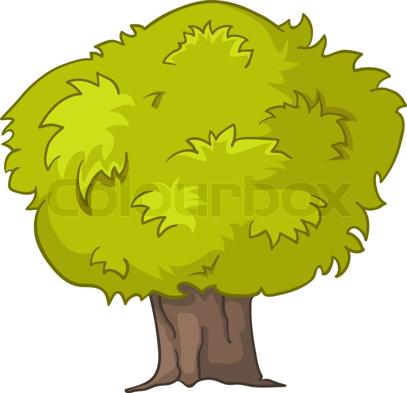 Cartoon Illustration Baum auf weißem Hintergrund | Stock-Vektor | Colourbox