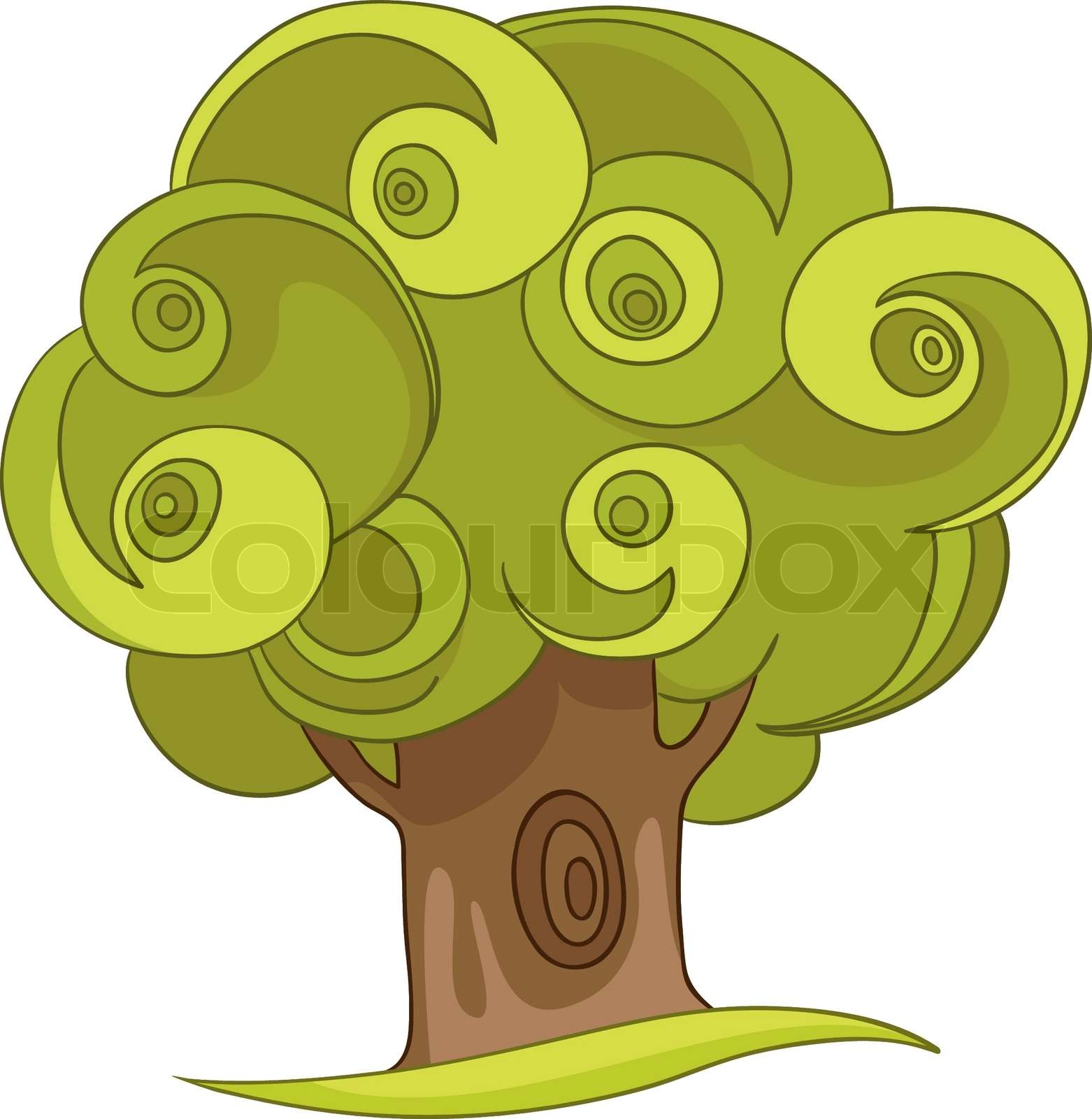 Cartoon Illustration Tree Isolated on White Background | Stock vector ...