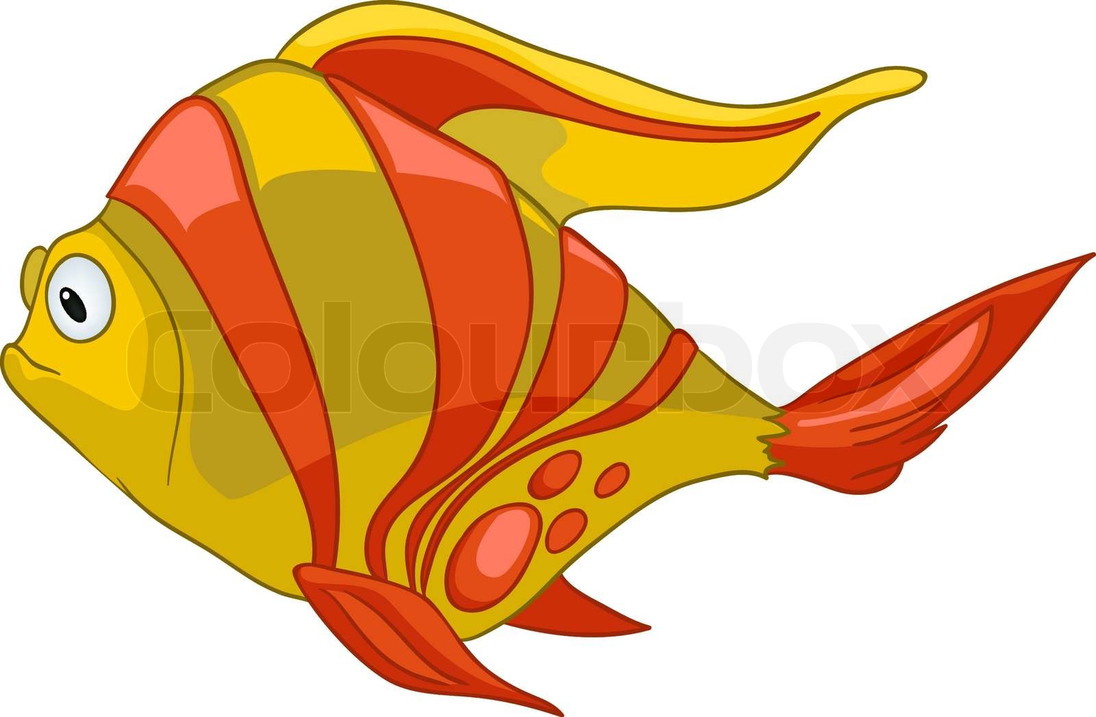 Cartoon Character Fish Isolated on White Background | Stock vector ...