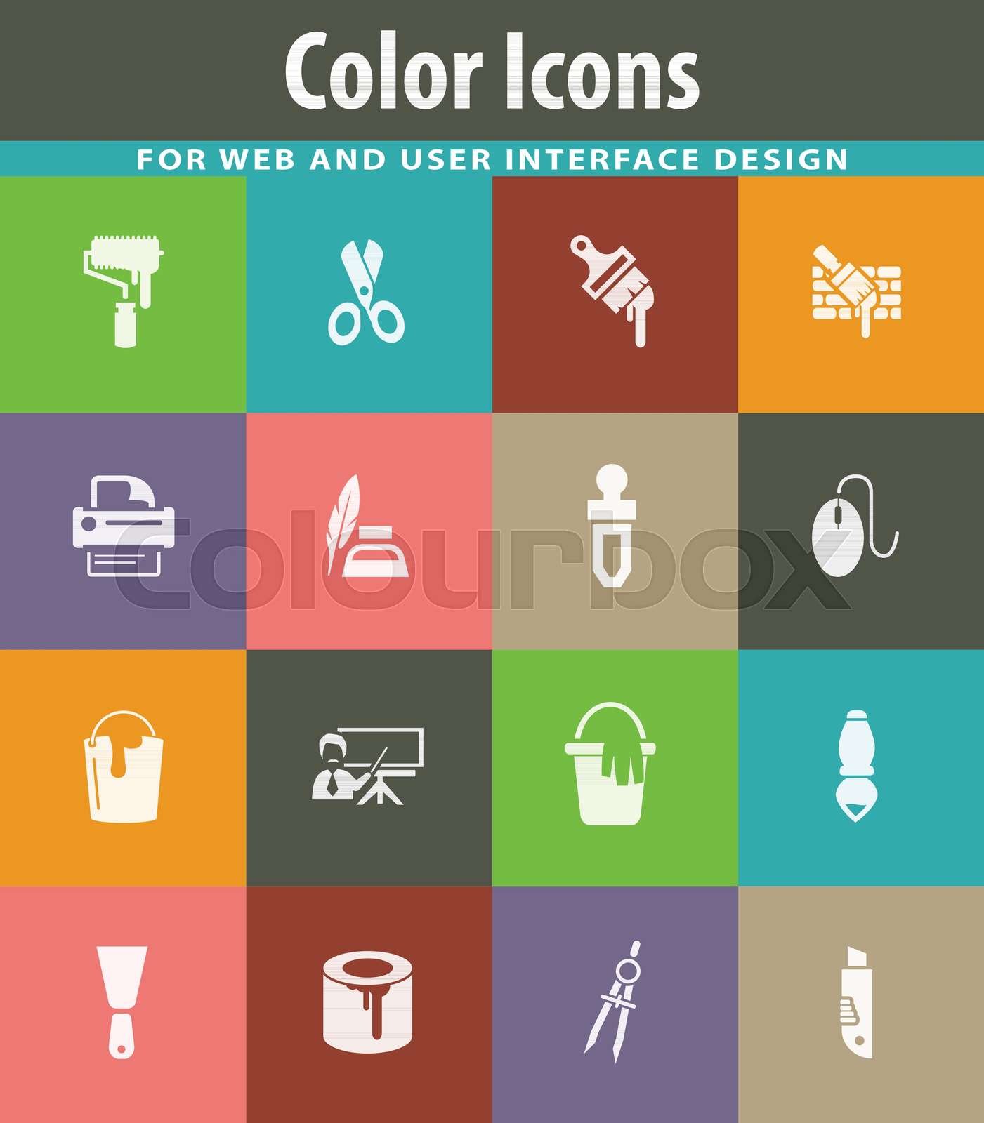 Art tools icons set | Stock vector | Colourbox