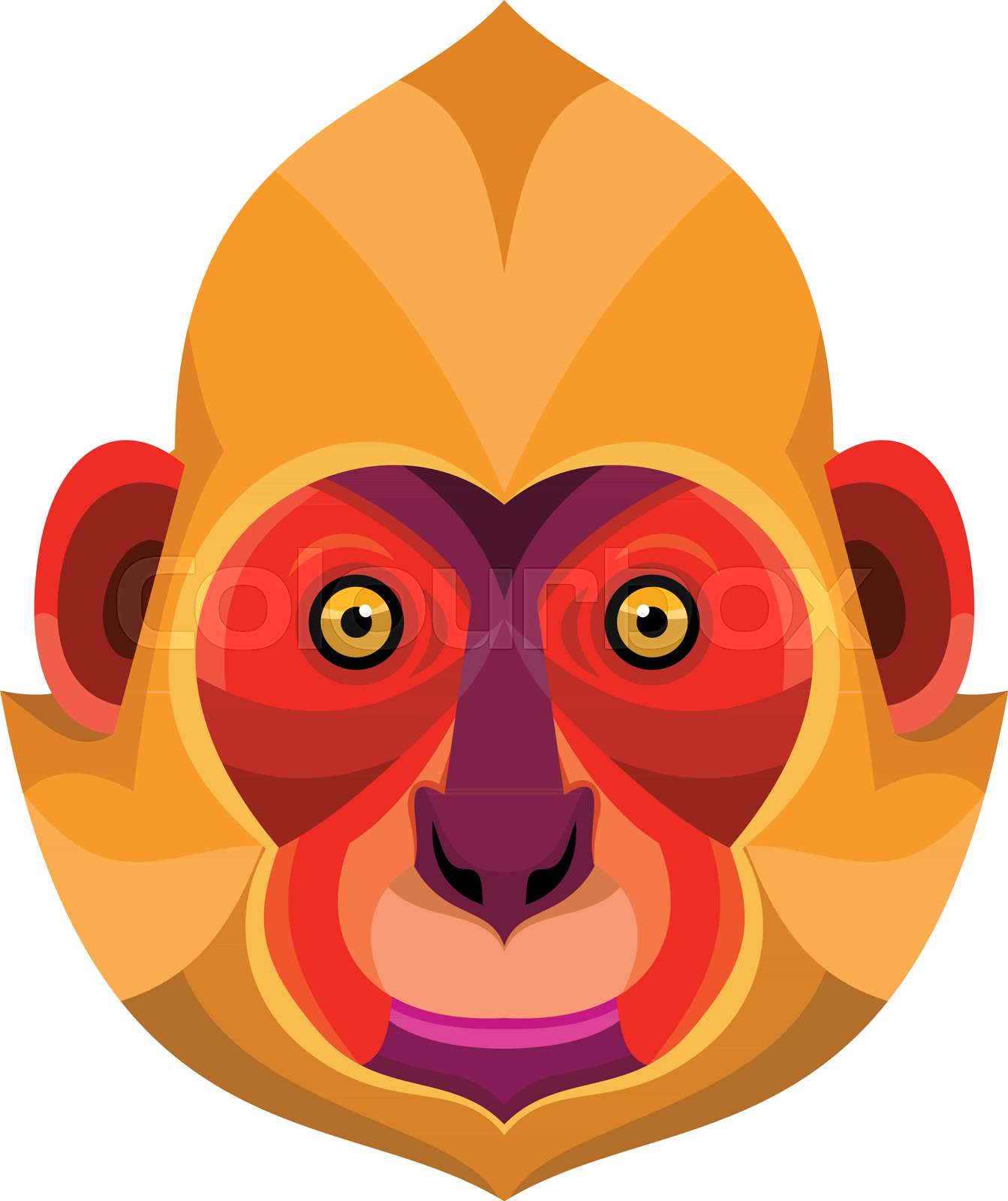 Golden-headed Langur Flat Icon | Stock vector | Colourbox