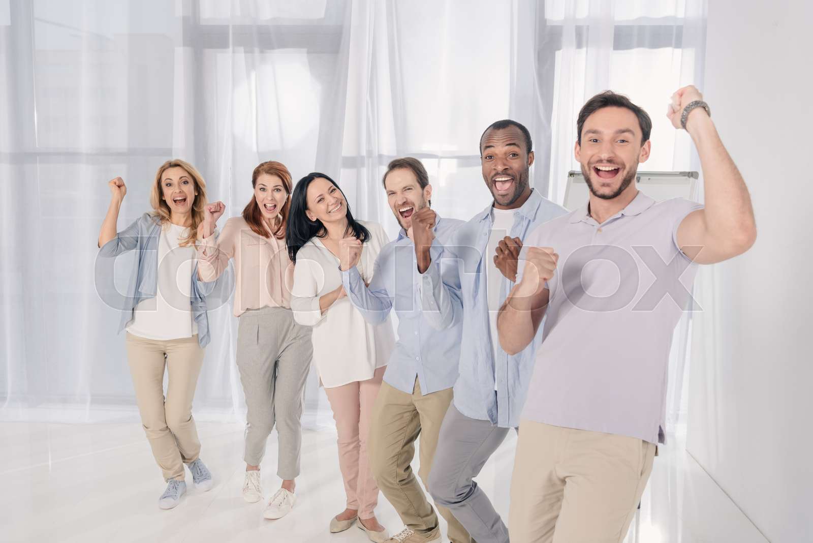 people triumphing during group therapy | Stock image | Colourbox