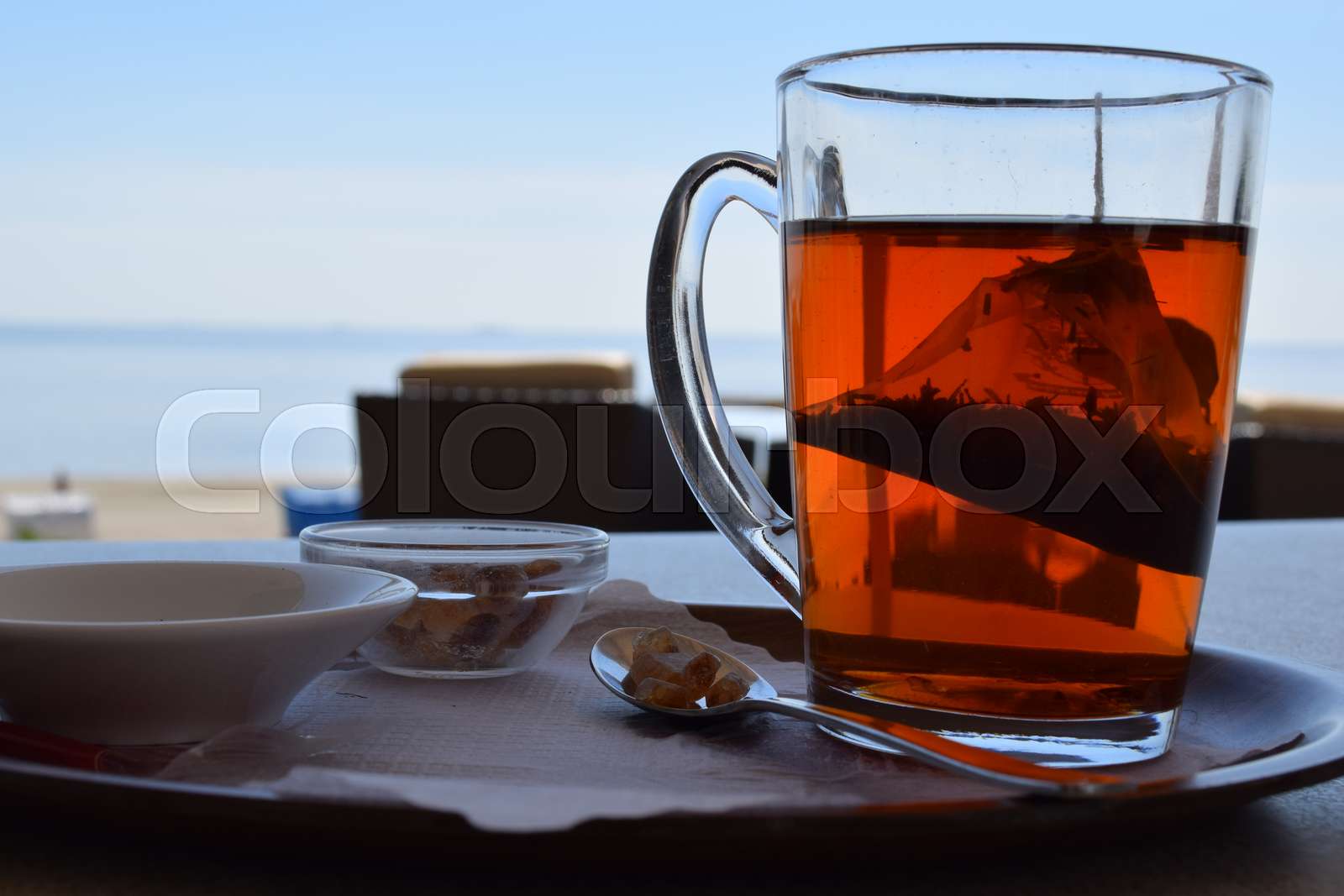 Tea at the ocean side | Stock image | Colourbox