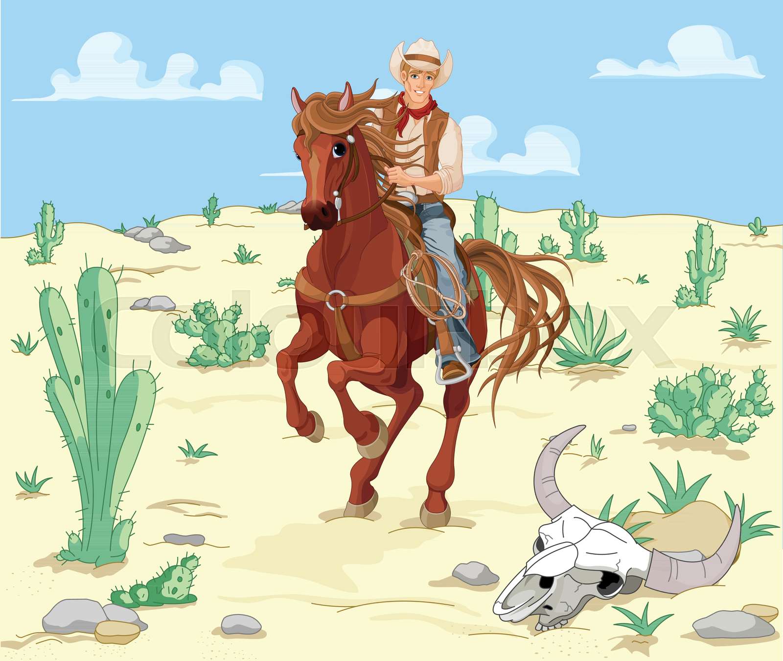 Horse Riding Cowboy | Stock vector | Colourbox