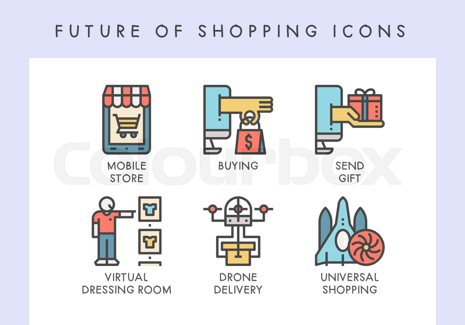 Future of shopping icons | Stock vector | Colourbox