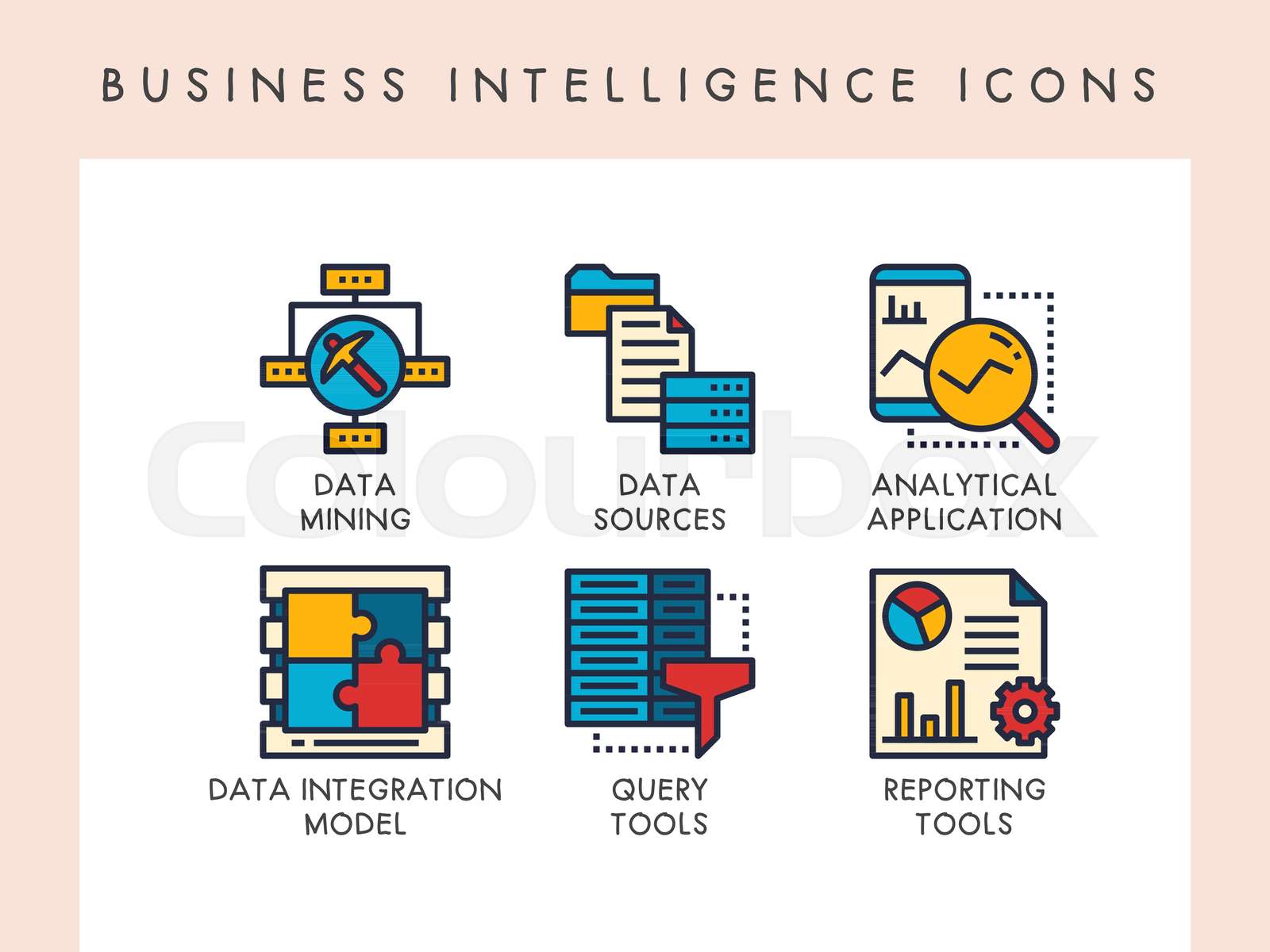 Business intelligence icons | Stock vector | Colourbox