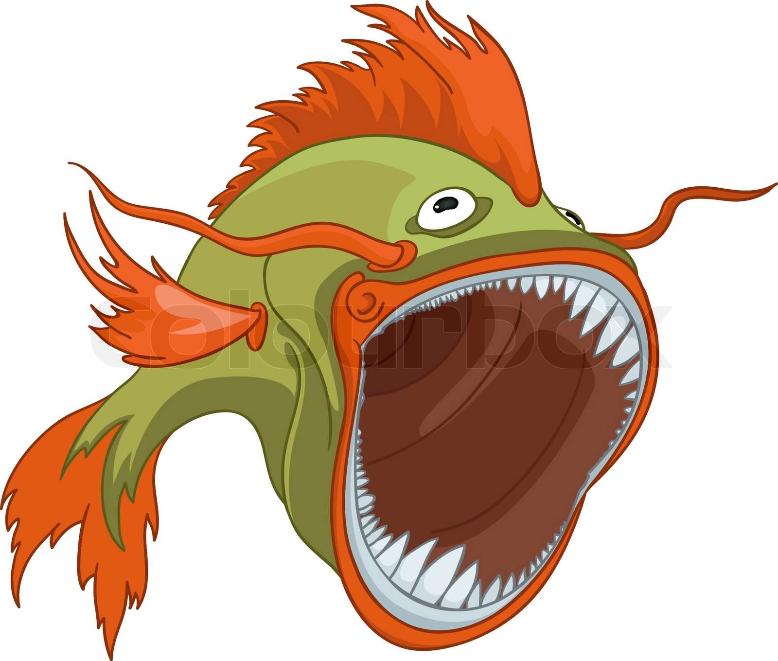 Cartoon Character Fish Isolated on White Background | Stock vector ...