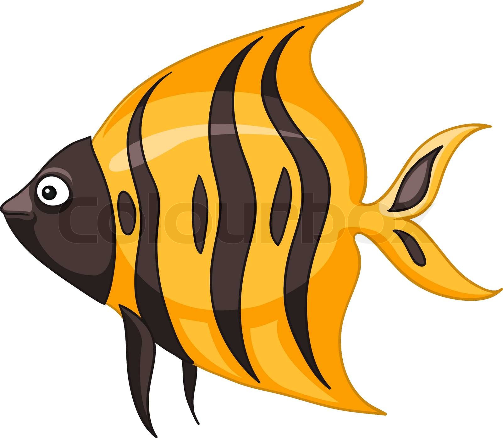 Cartoon Character Fish Isolated on White Background | Stock vector ...