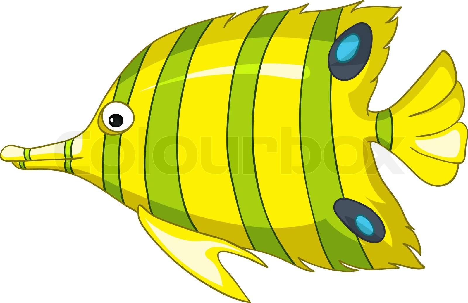 Cartoon Character Fish Isolated on White Background | Stock vector ...
