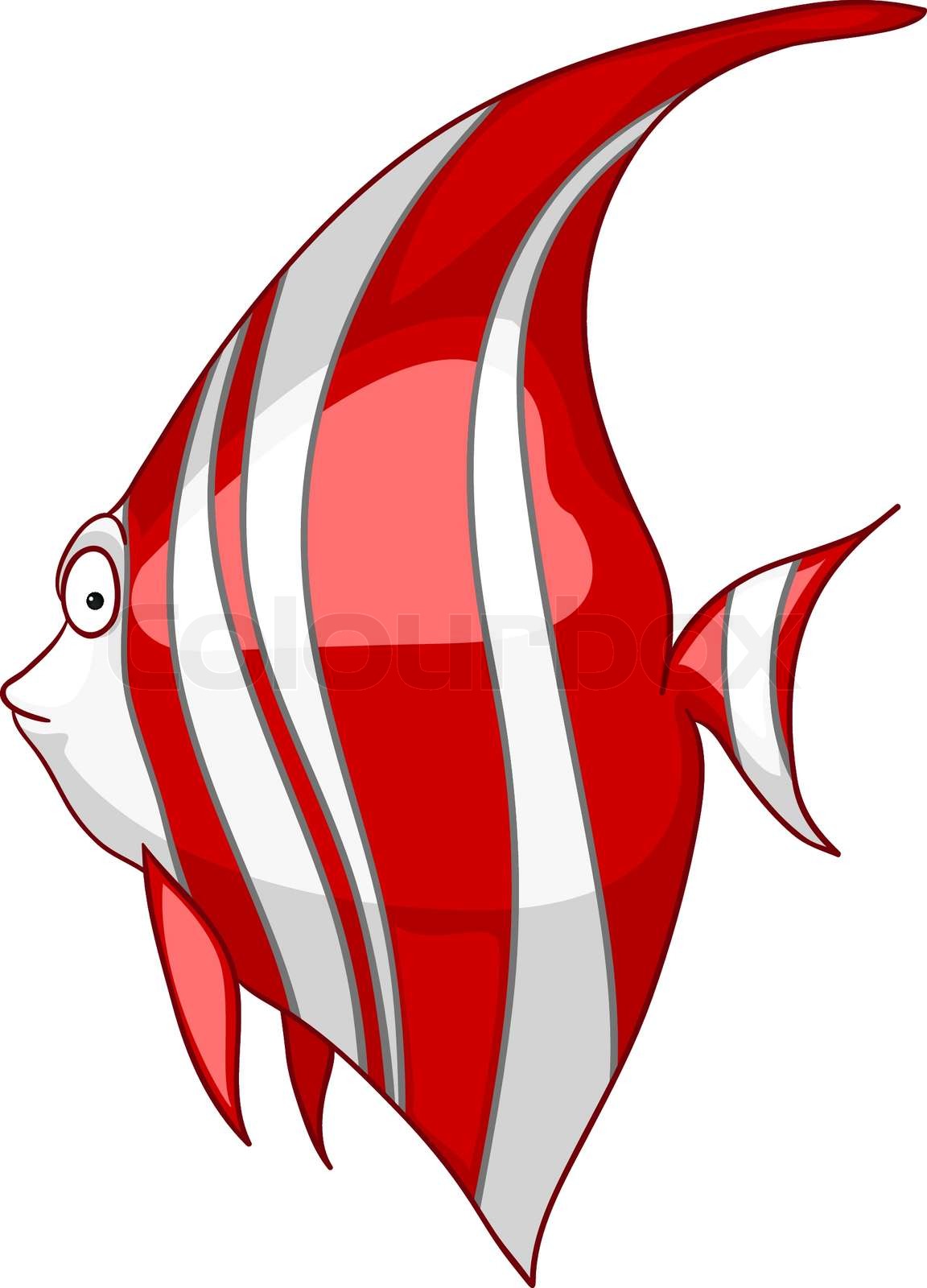 Cartoon Character Fish Isolated on White Background | Stock vector ...