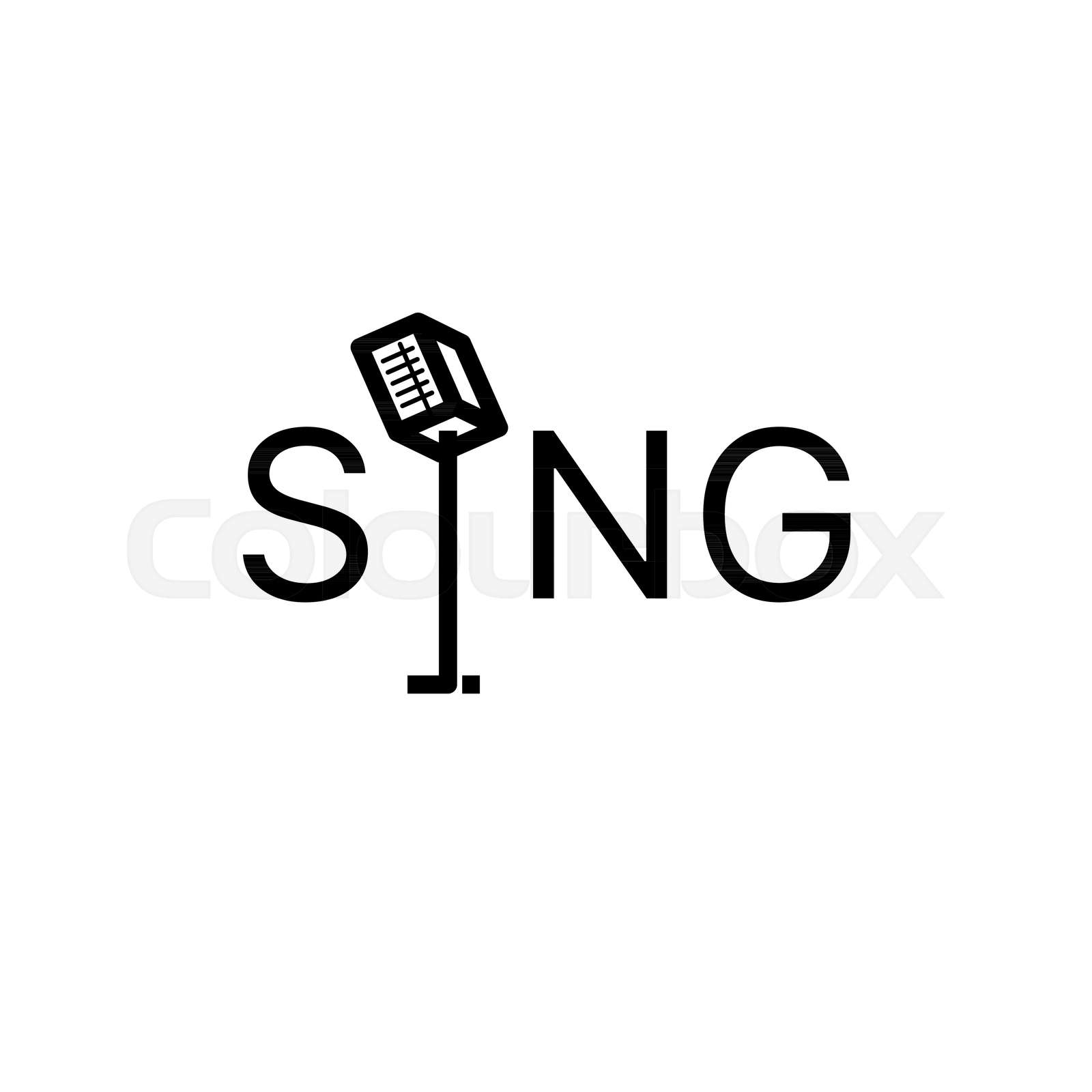 Word Sing. Microphone in the Form of a Letter I | Stock vector | Colourbox