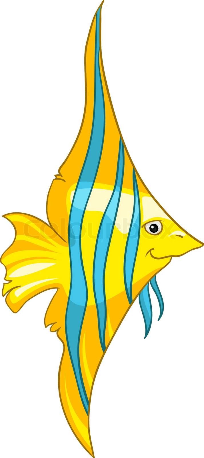 Cartoon Character Fish Isolated on White Background | Stock vector ...