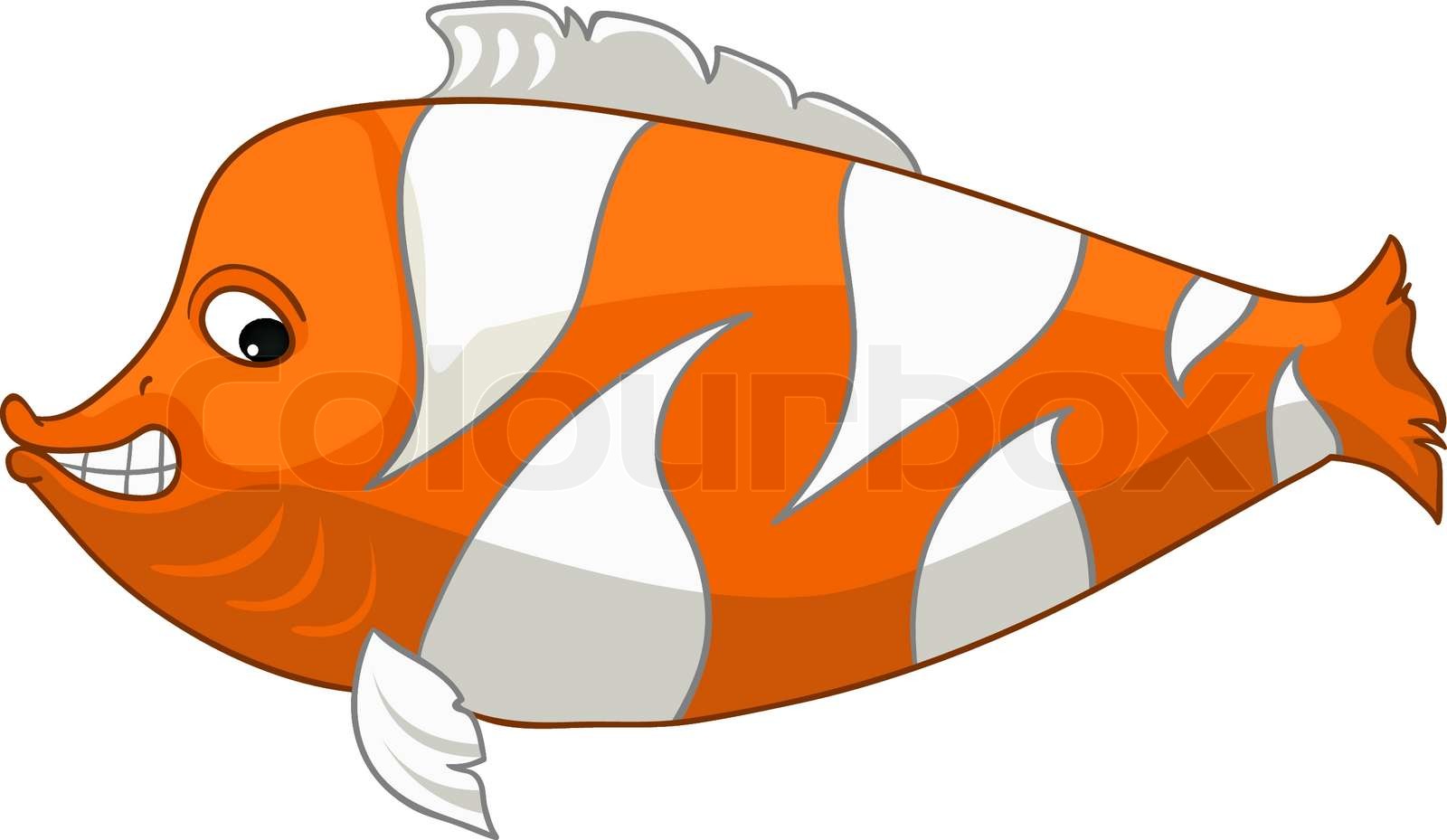 Cartoon Character Fish Isolated on White Background | Stock vector ...