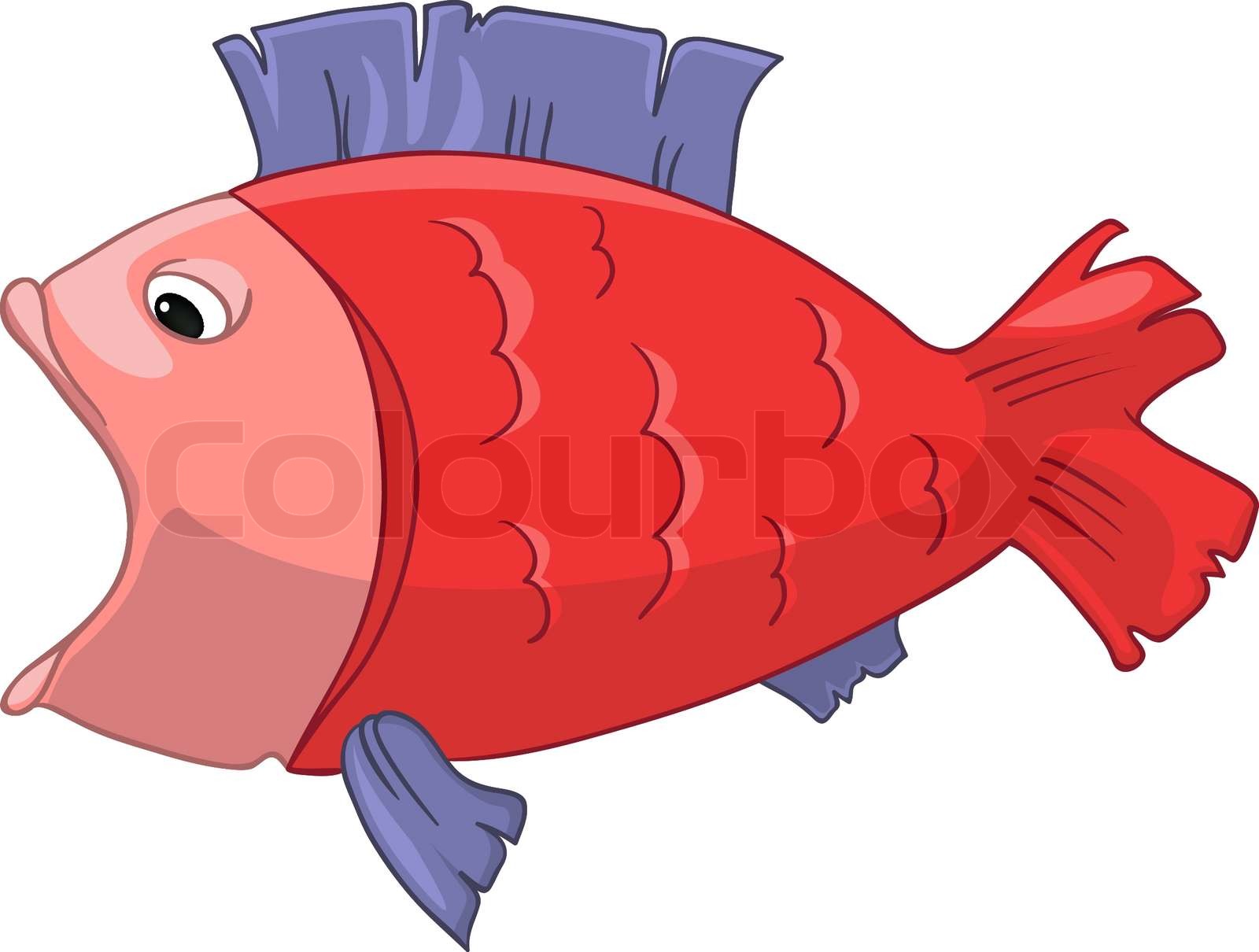 Cartoon Character Fish Isolated on White Background | Stock vector ...