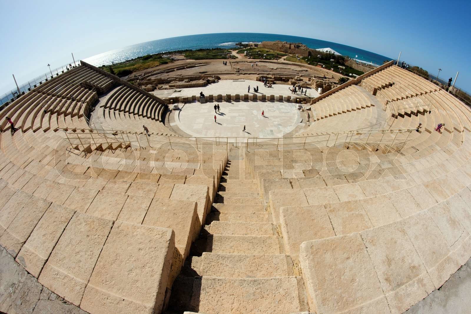 Caesarea amphitheater fisheye view | Stock image | Colourbox