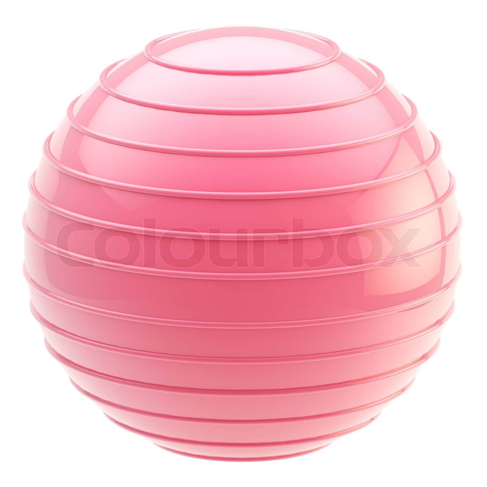 Fitness gym pink glossy ball isolated on white | Stock image | Colourbox