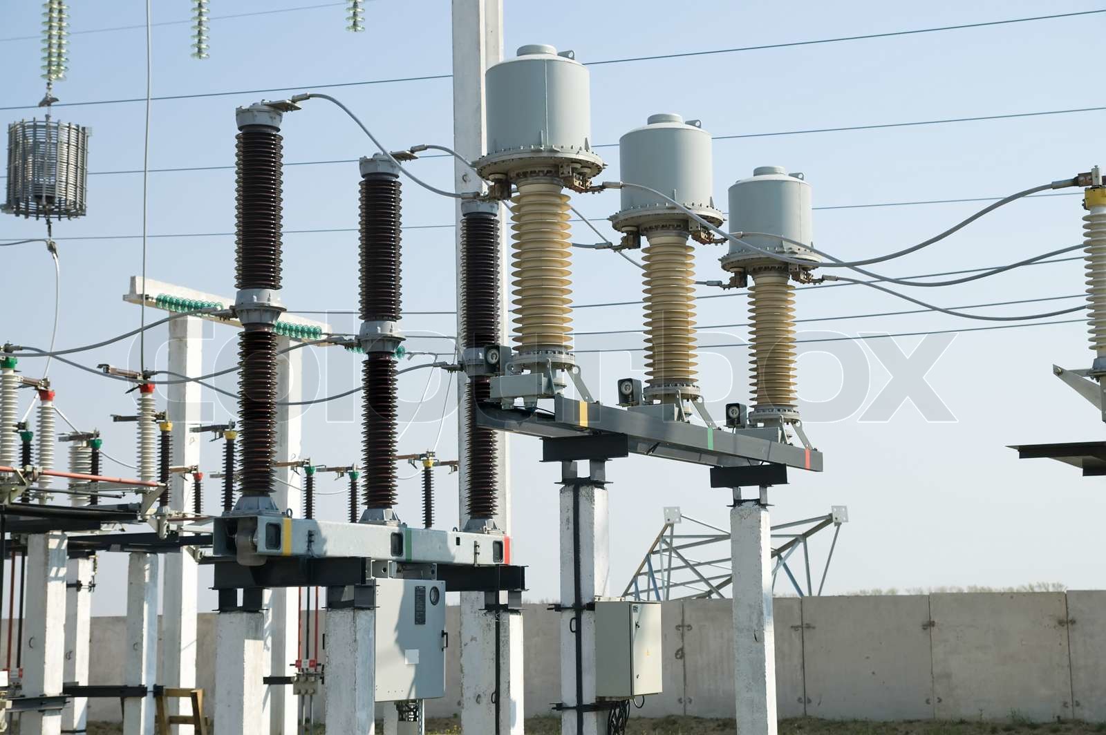 part of high-voltage substation with switches and disconnectors | Stock ...