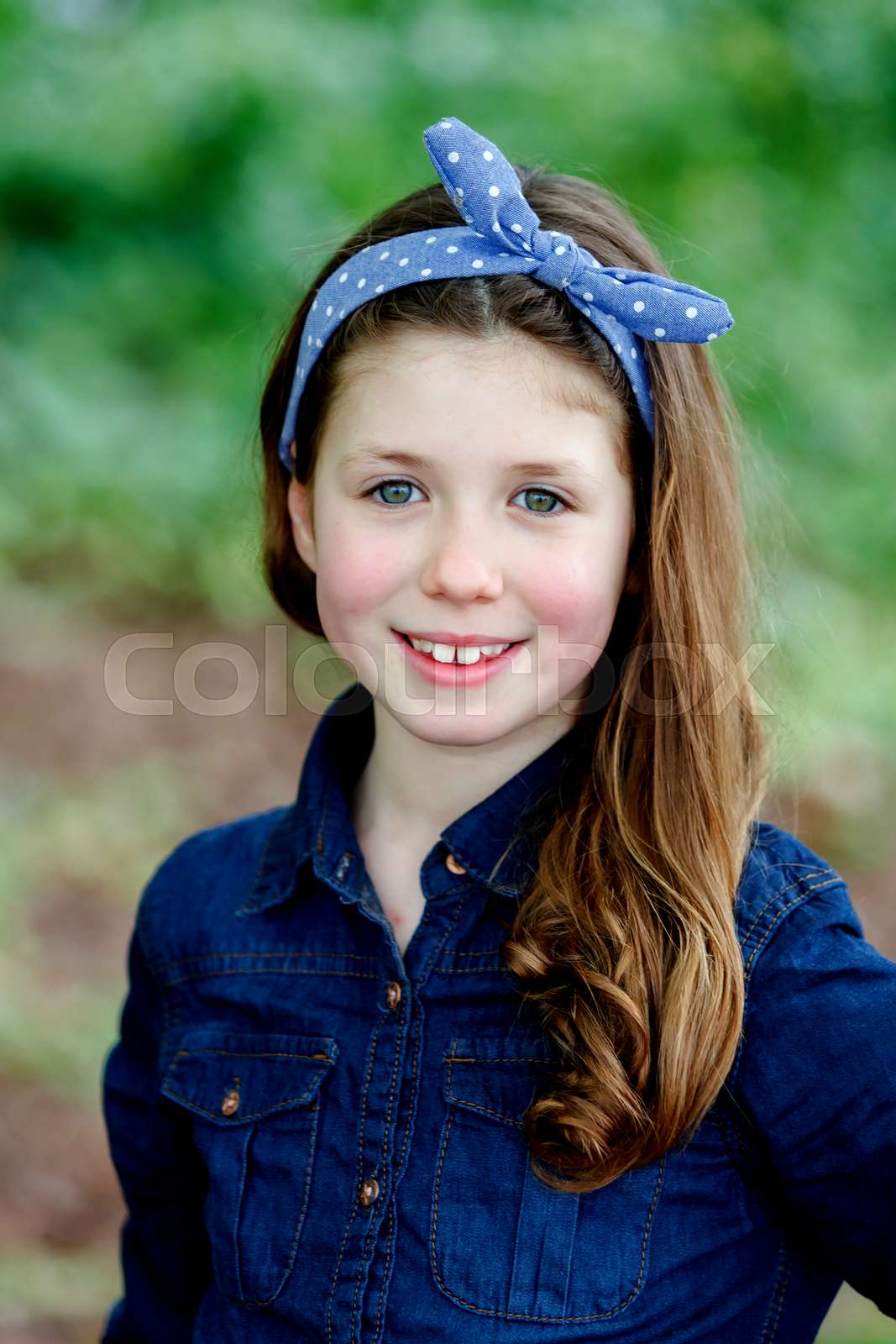 Beautiful girl with ten years old enjoying of a beautiful day | Stock ...