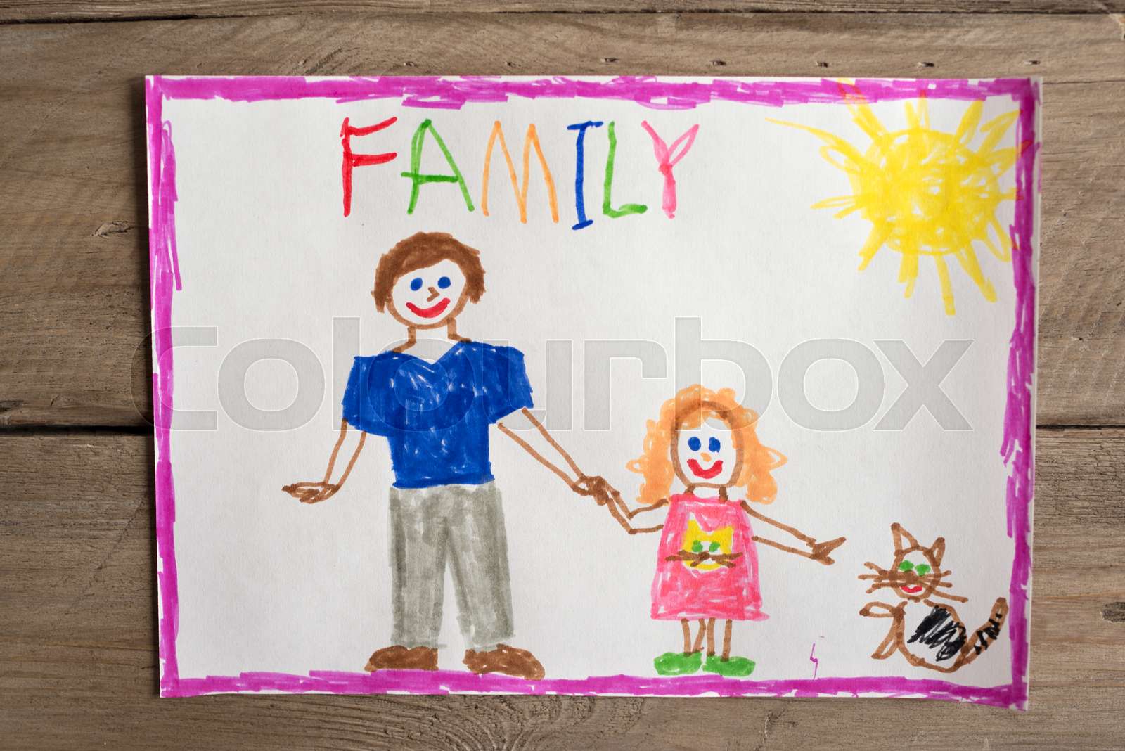 Incomplete family drawing | Stock image | Colourbox