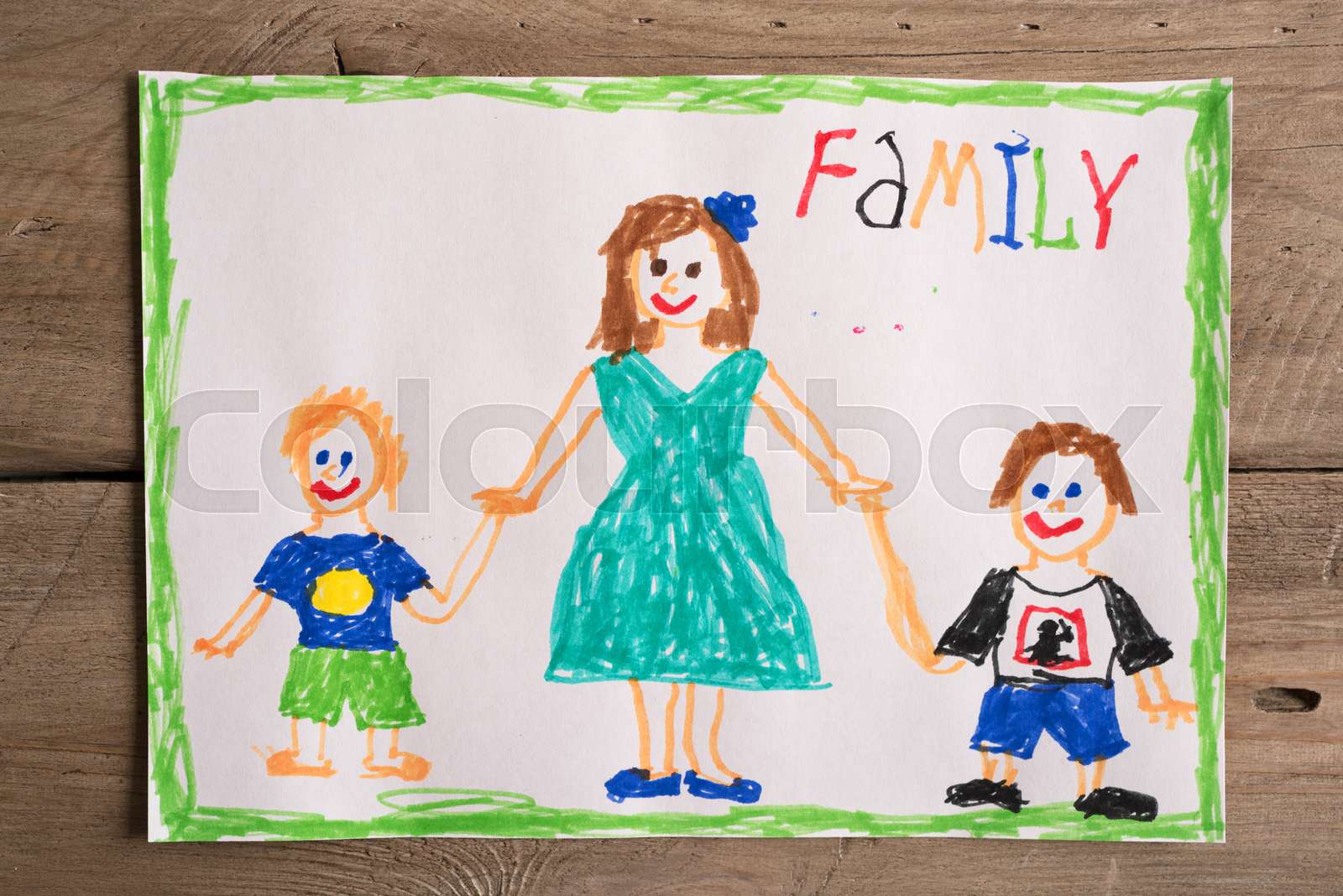 Incomplete family drawing | Stock image | Colourbox