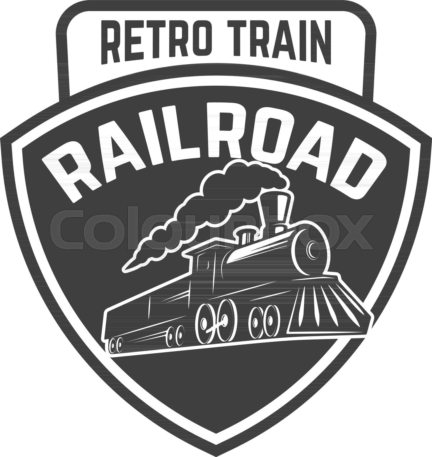 Emblem template with vintage train. Design element for logo, sign ...