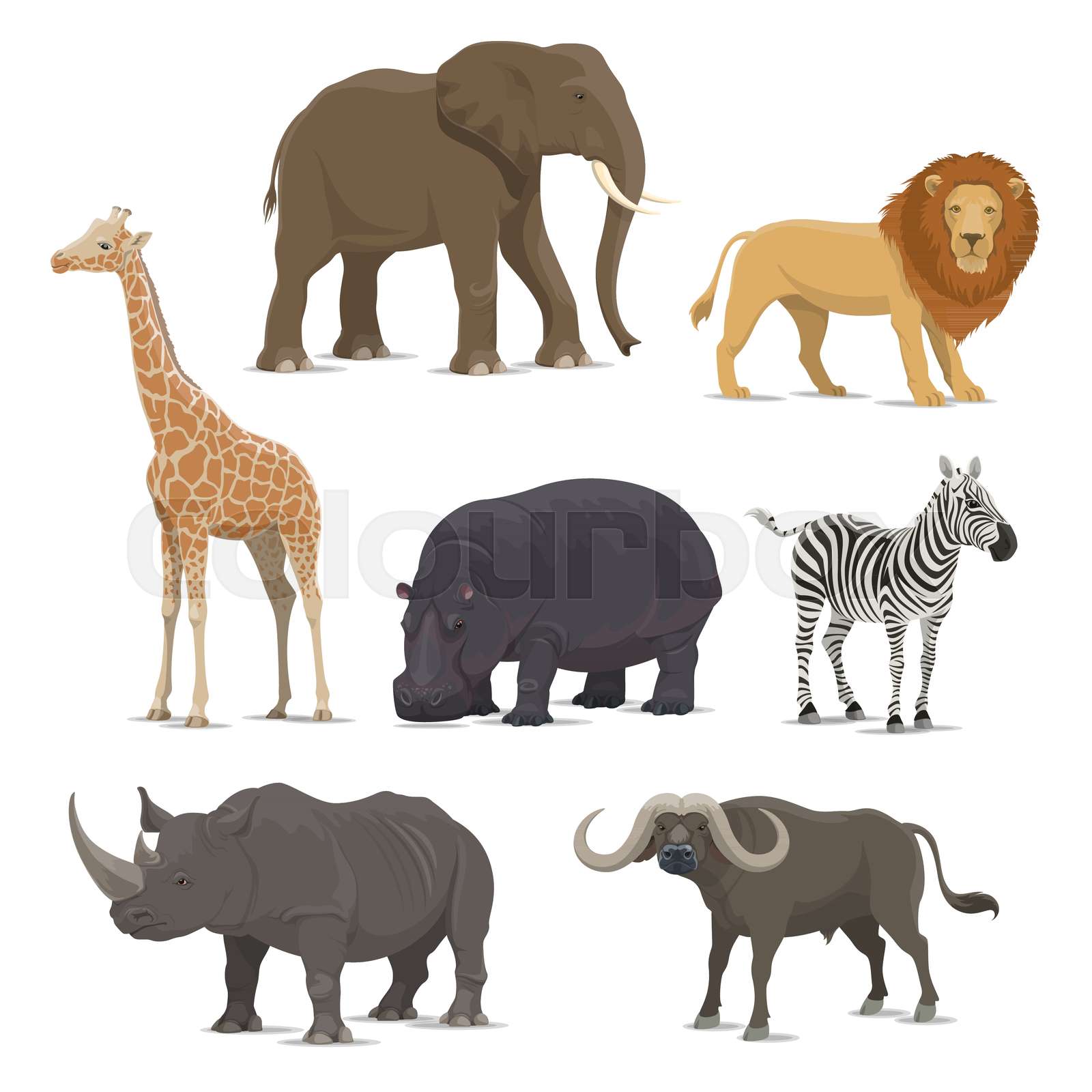 African safari animal icon of wild savanna mammal | Stock vector ...