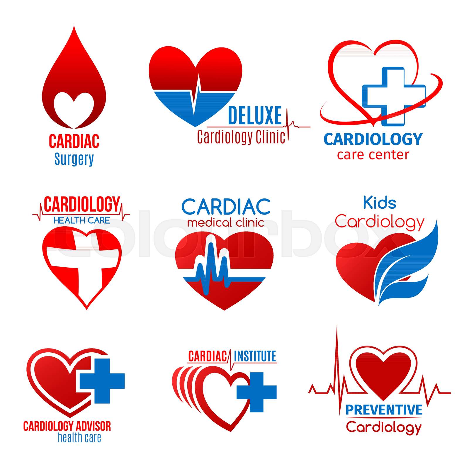 Cardiology medicine and cardiac surgery symbol | Stock vector | Colourbox