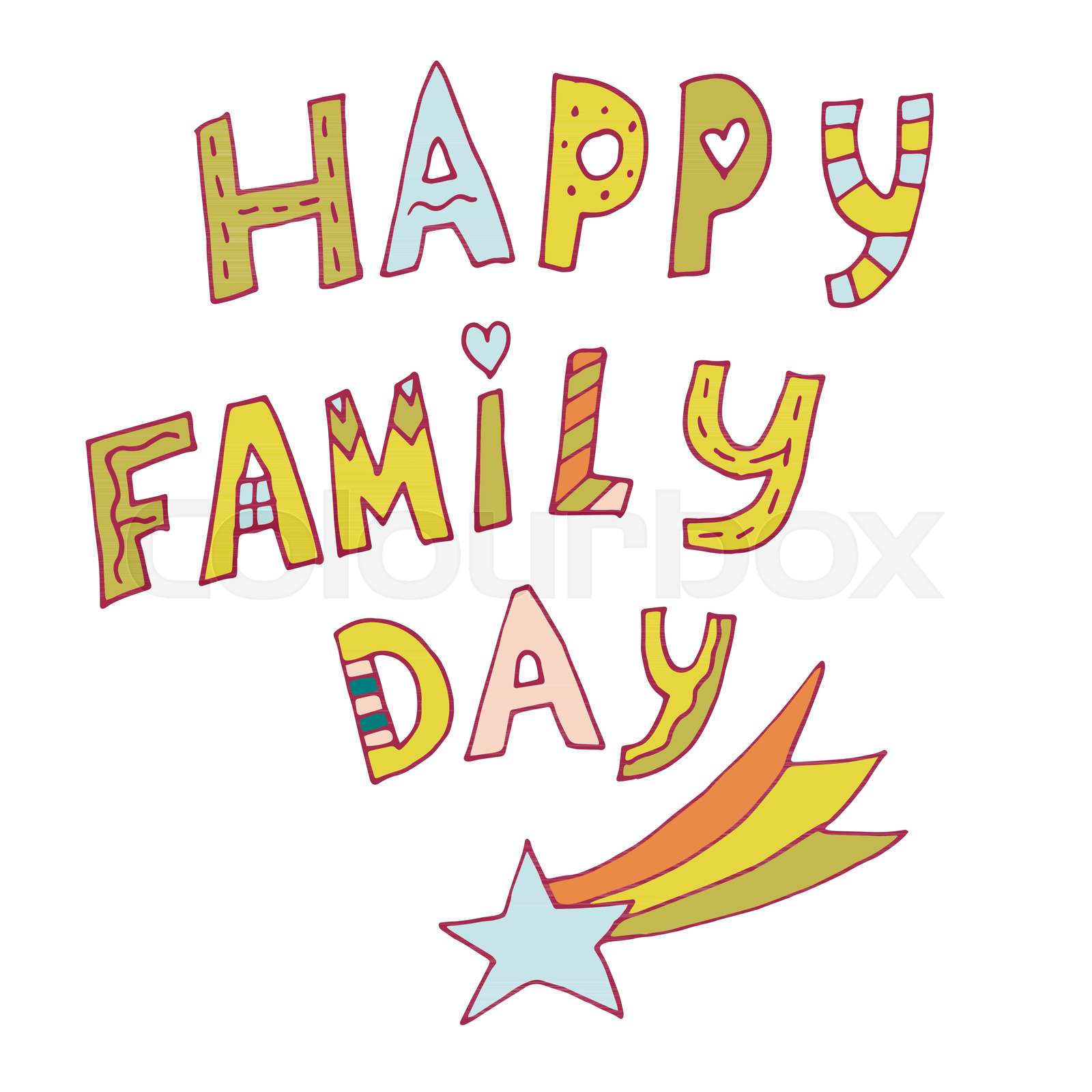 Happy family day card in hand drawn style | Stock vector | Colourbox