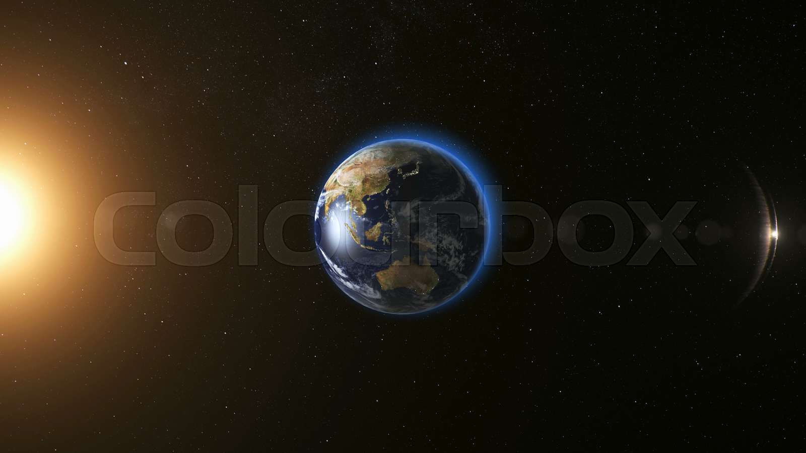 Space view on Planet Earth and Sun in Universe | Stock image | Colourbox