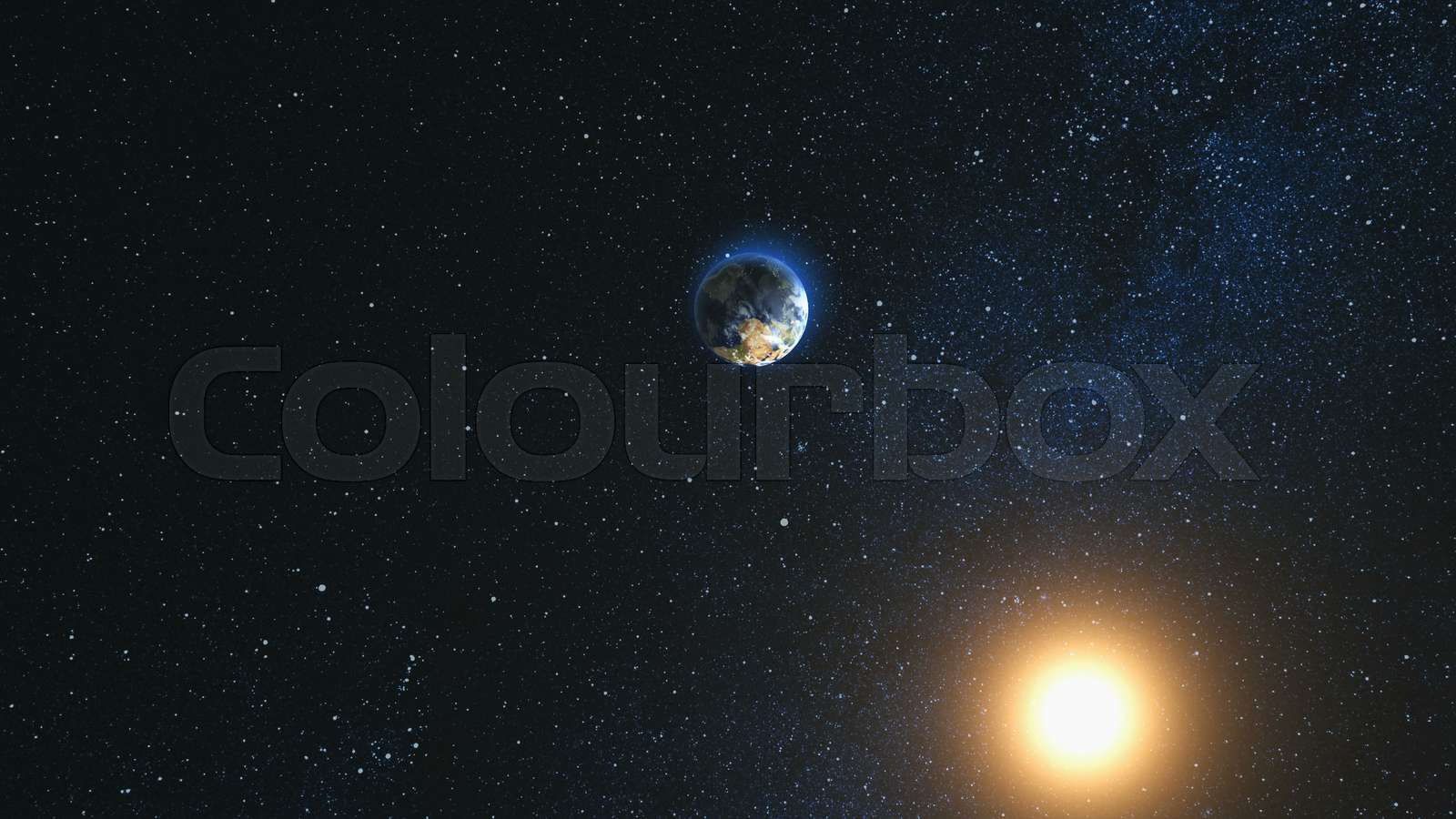 Space view on Planet Earth and Sun in Universe | Stock image | Colourbox