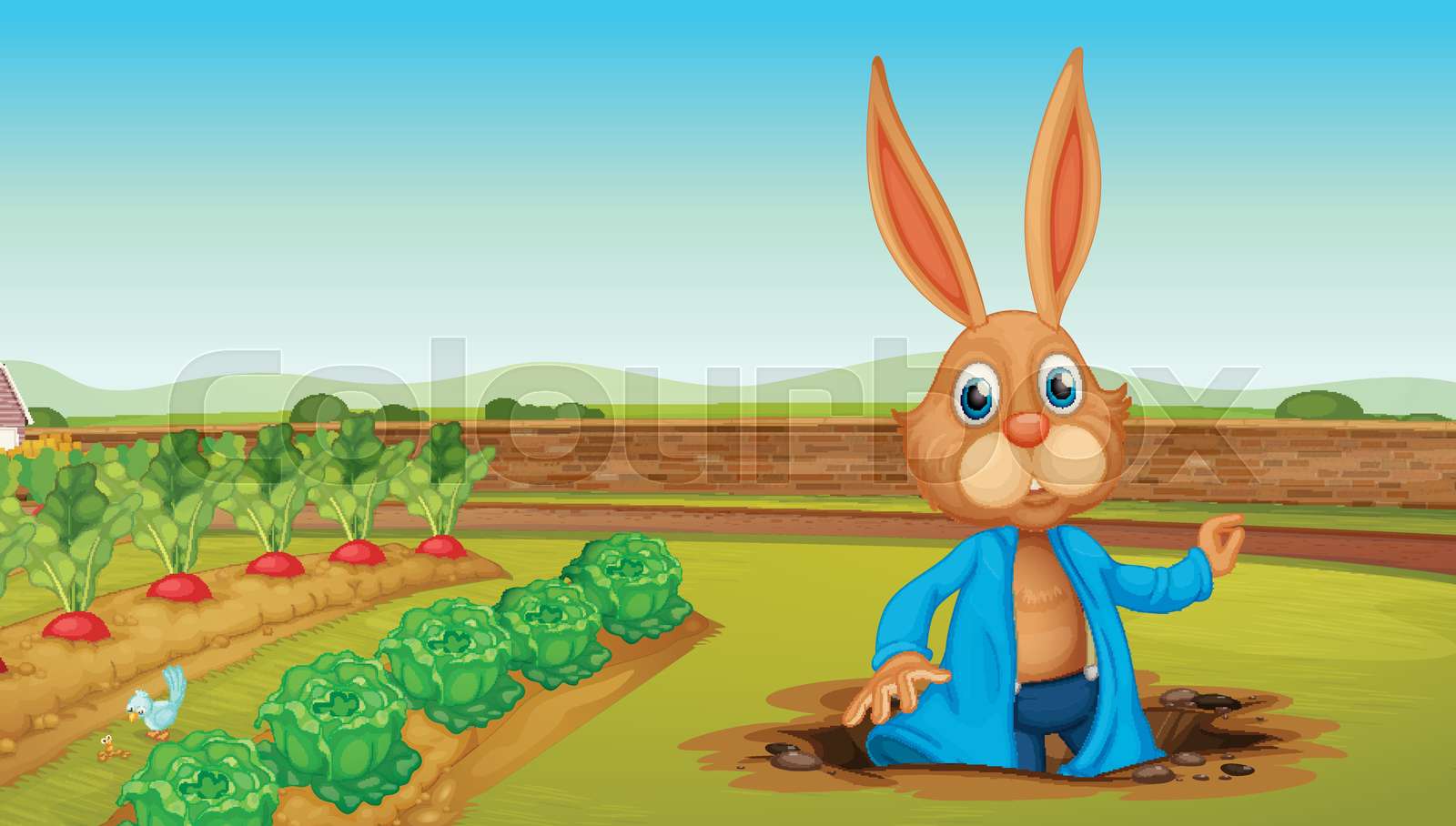 A Rabbit at a Farm | Stock vector | Colourbox