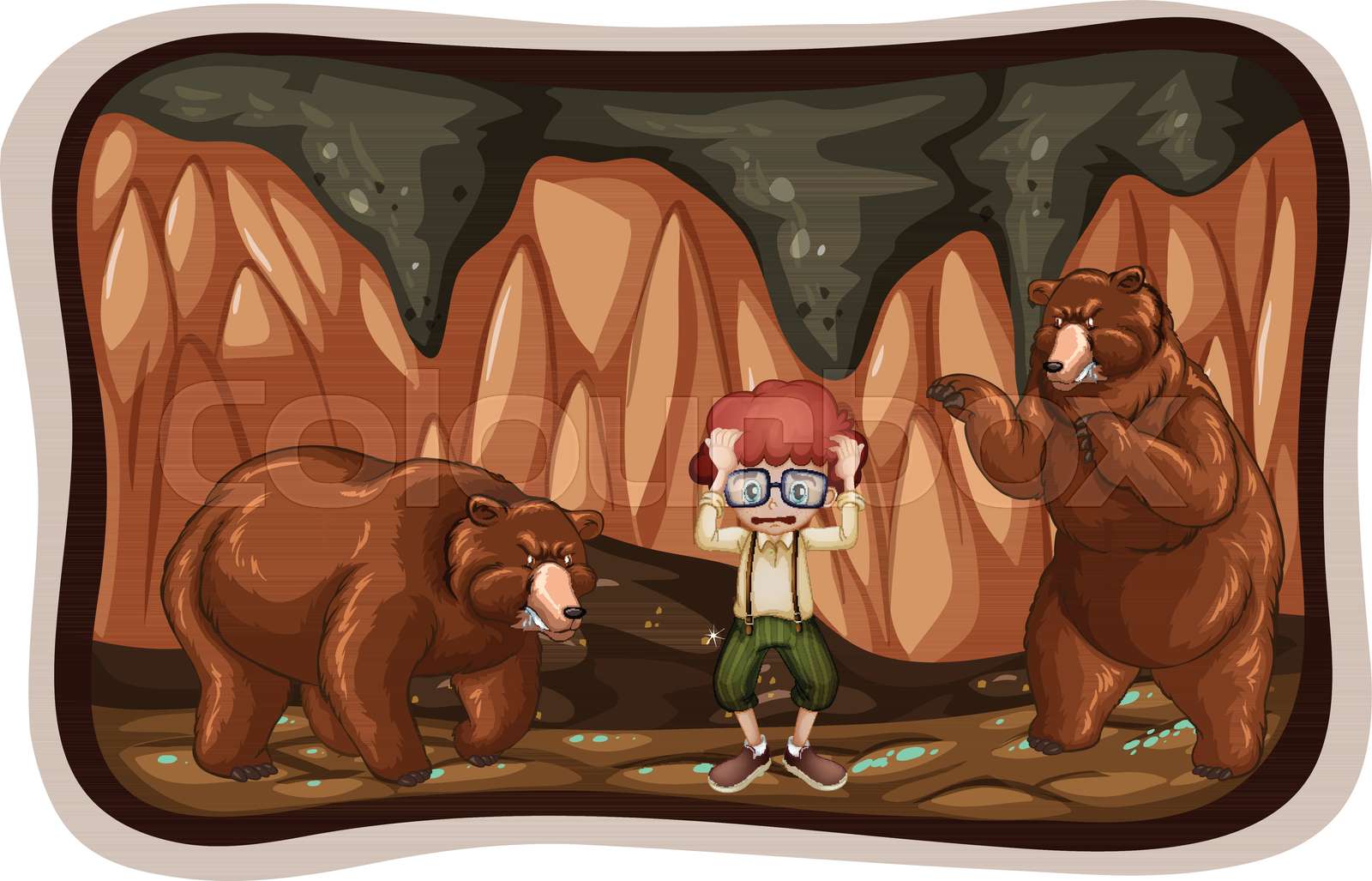 Scary Bears in the Cave | Stock vector | Colourbox