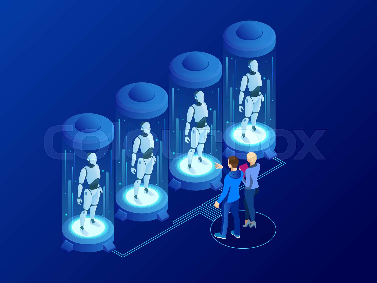 Isometric artificial intelligence in robots. Technology and engineering. Scientists engineer ...