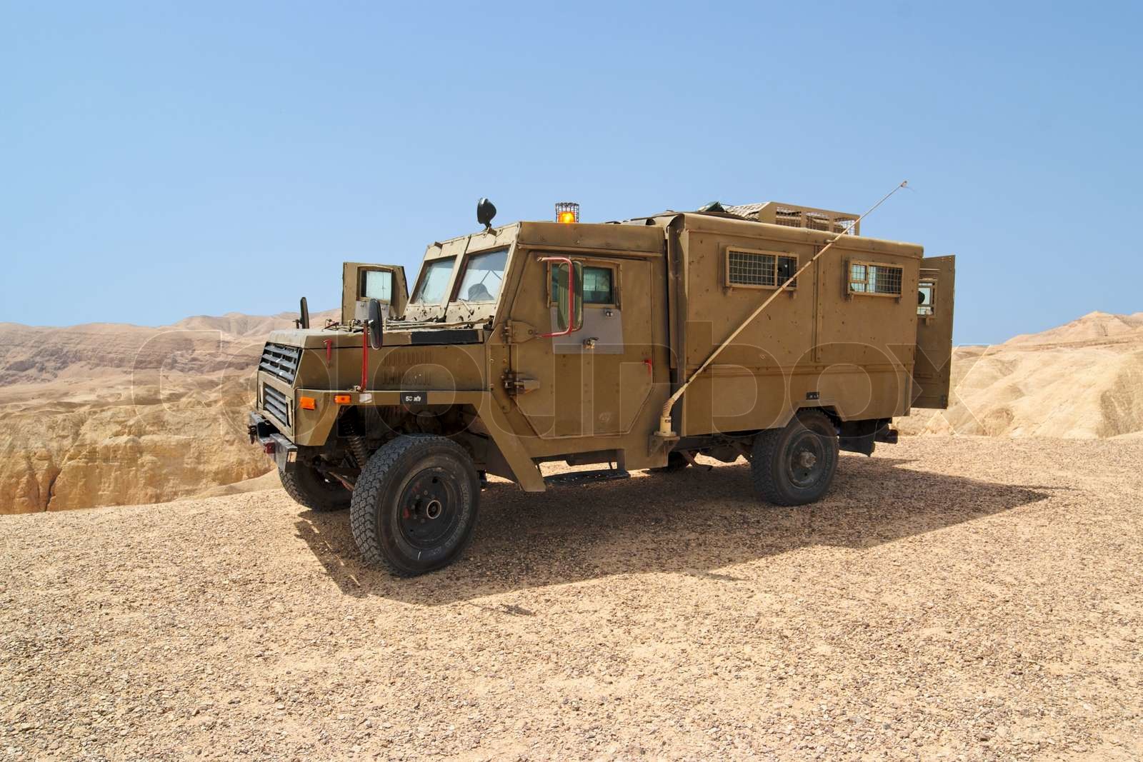 "Israeli army Humvee on patrol in the Judean desert" | Stock image ...
