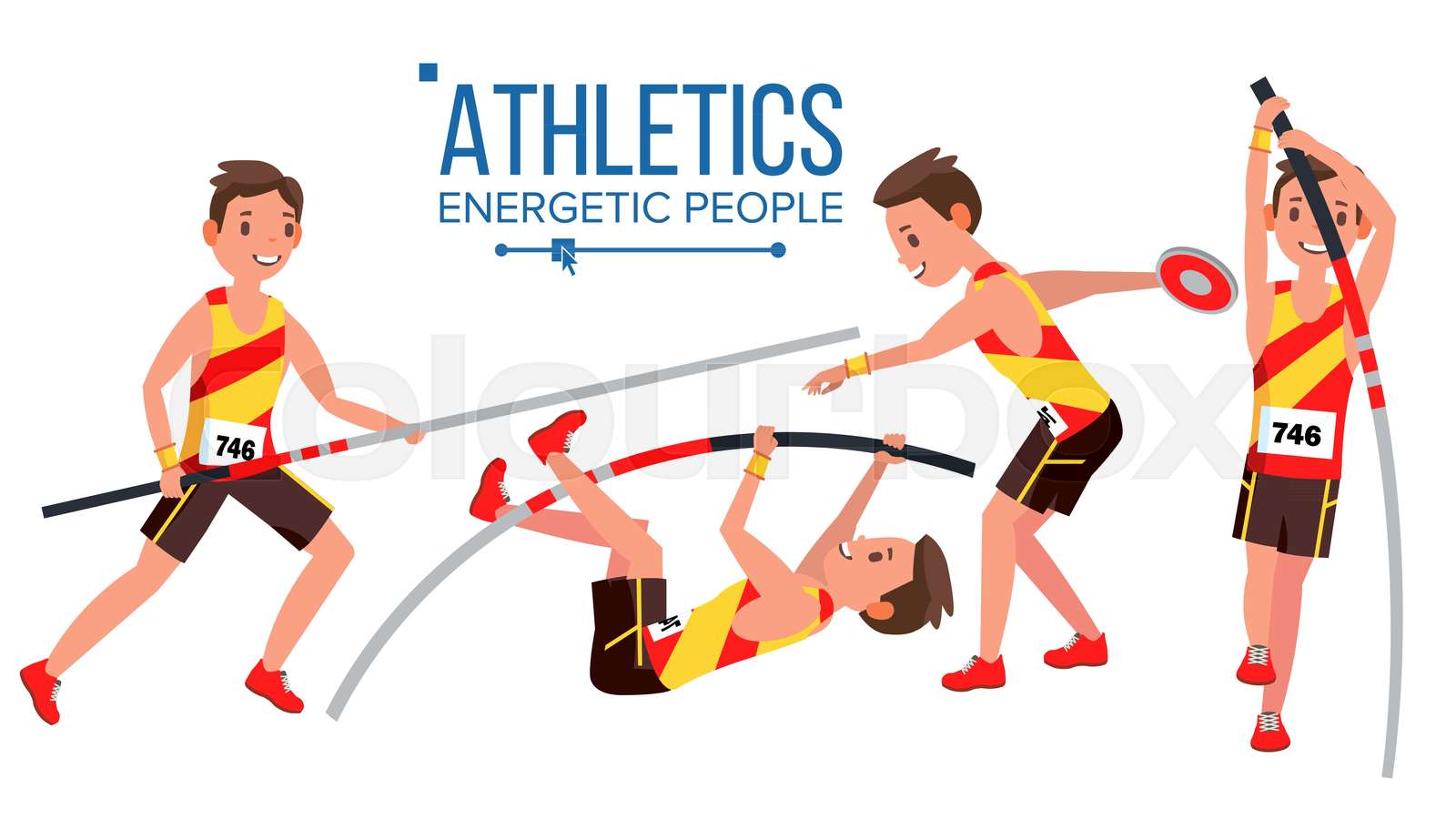 Athletics Player Male Vector. Athletic Sport Competition. Sports ...