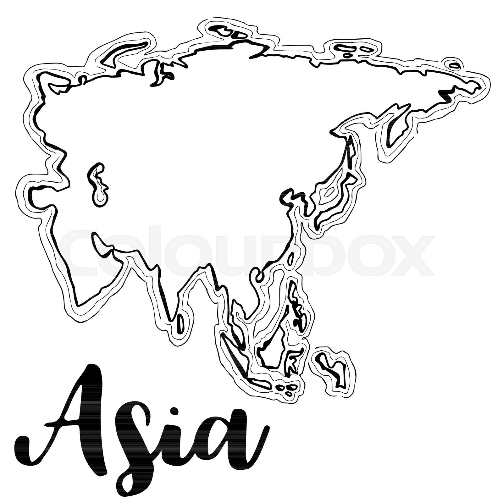 Asia Map Outline