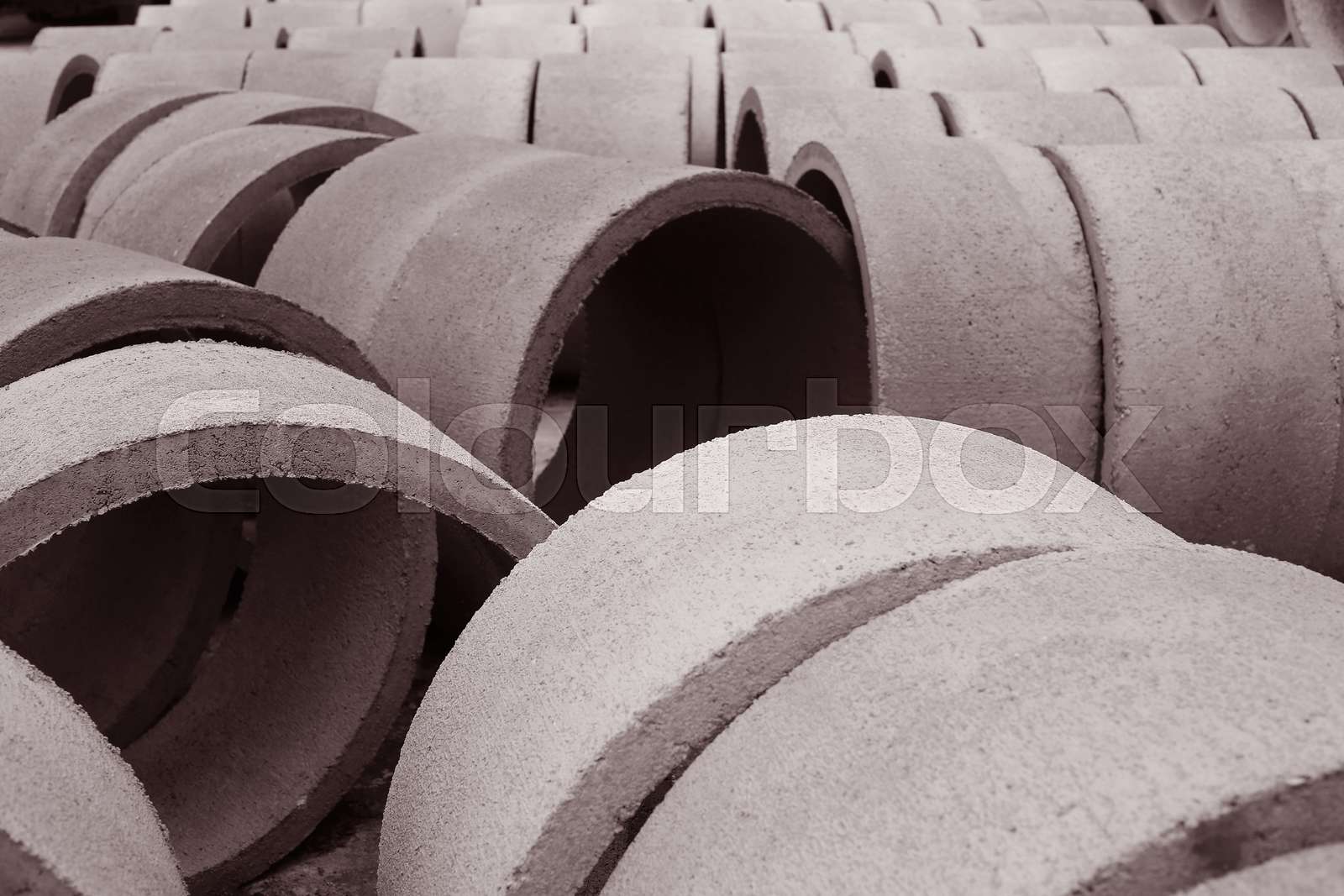 View of concrete tubes | Stock image | Colourbox