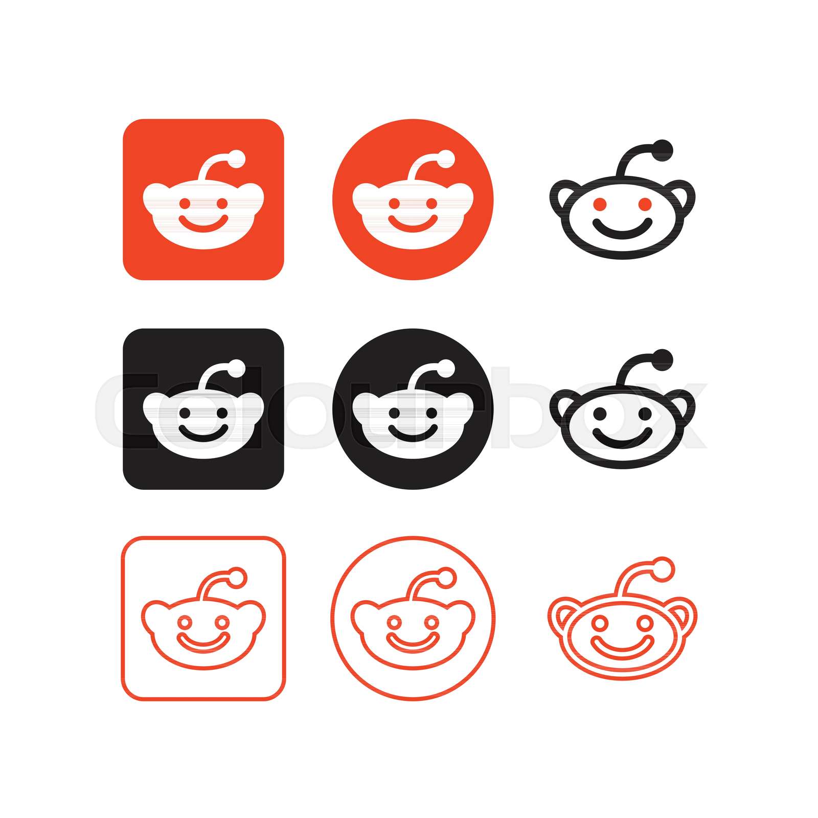 Reddit social media icons | Stock vector | Colourbox