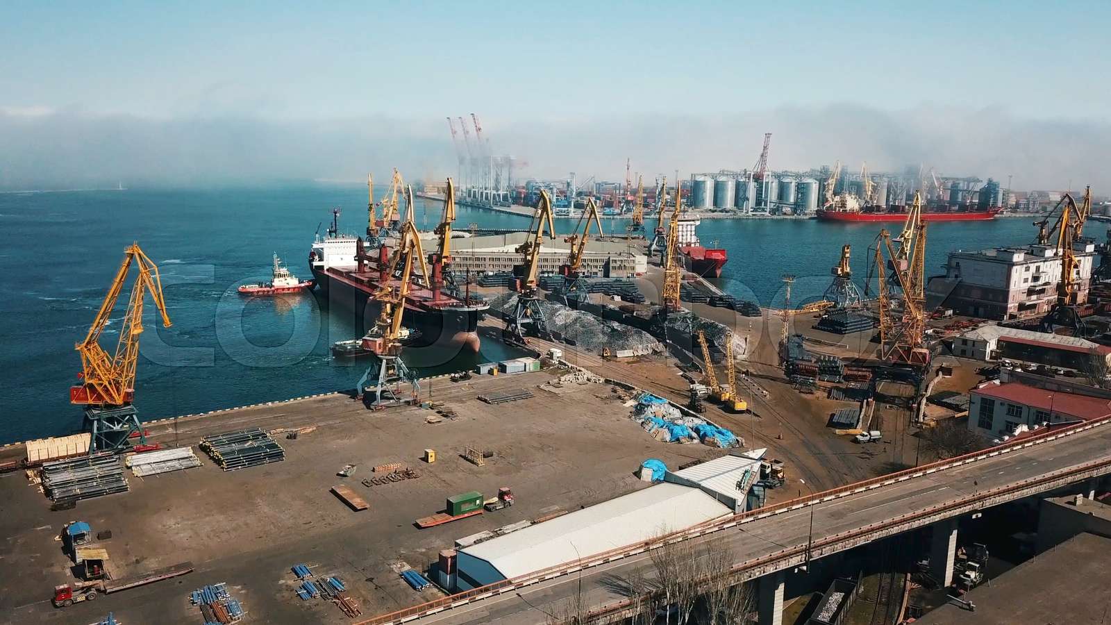 aerial view of terminal in port | Stock image | Colourbox
