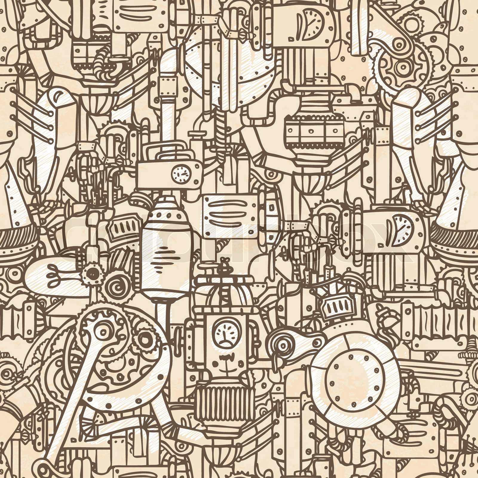 Steampunk seamless vector pattern | Stock vector | Colourbox