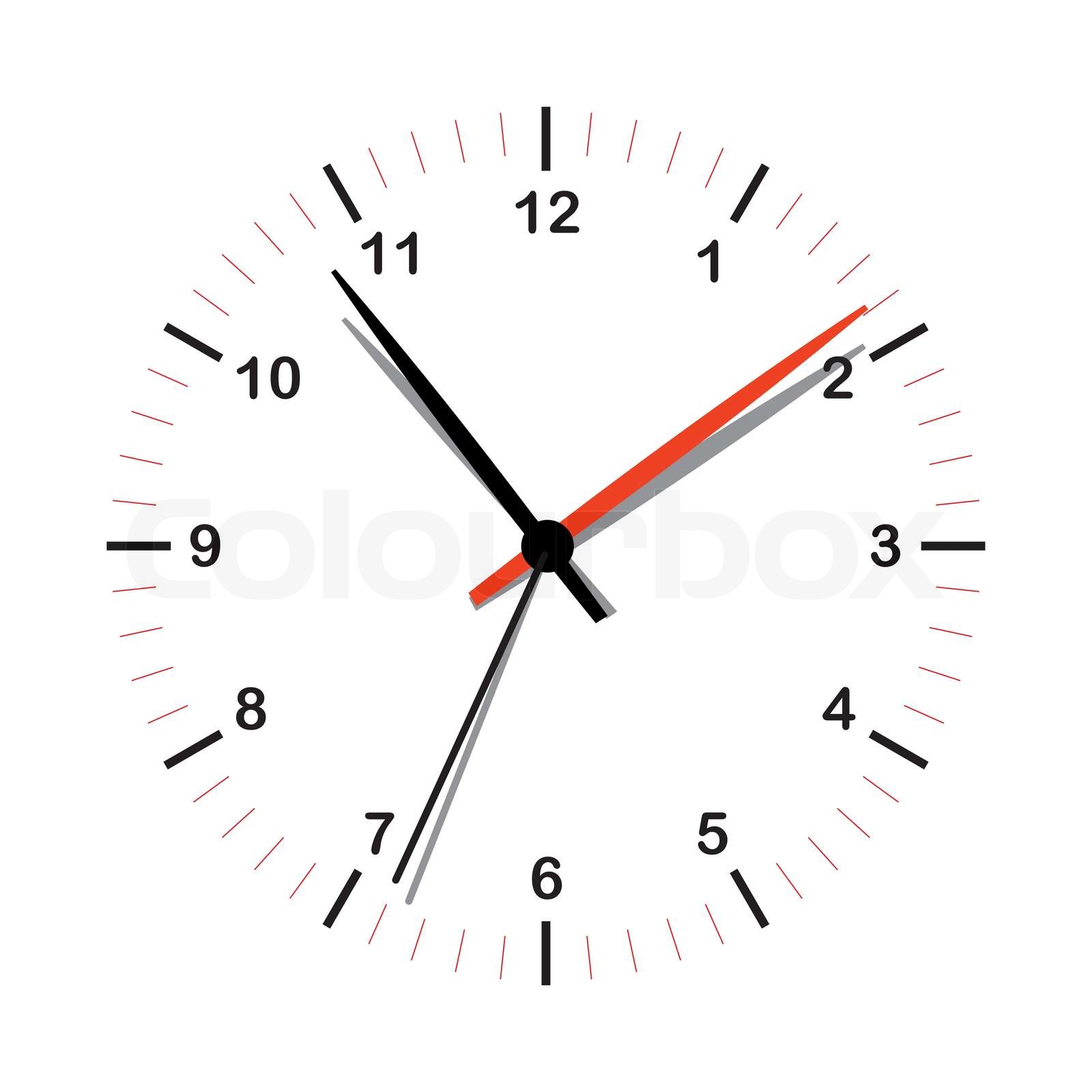 Illustrated simple clock icon with shadow on hands | Stock vector ...