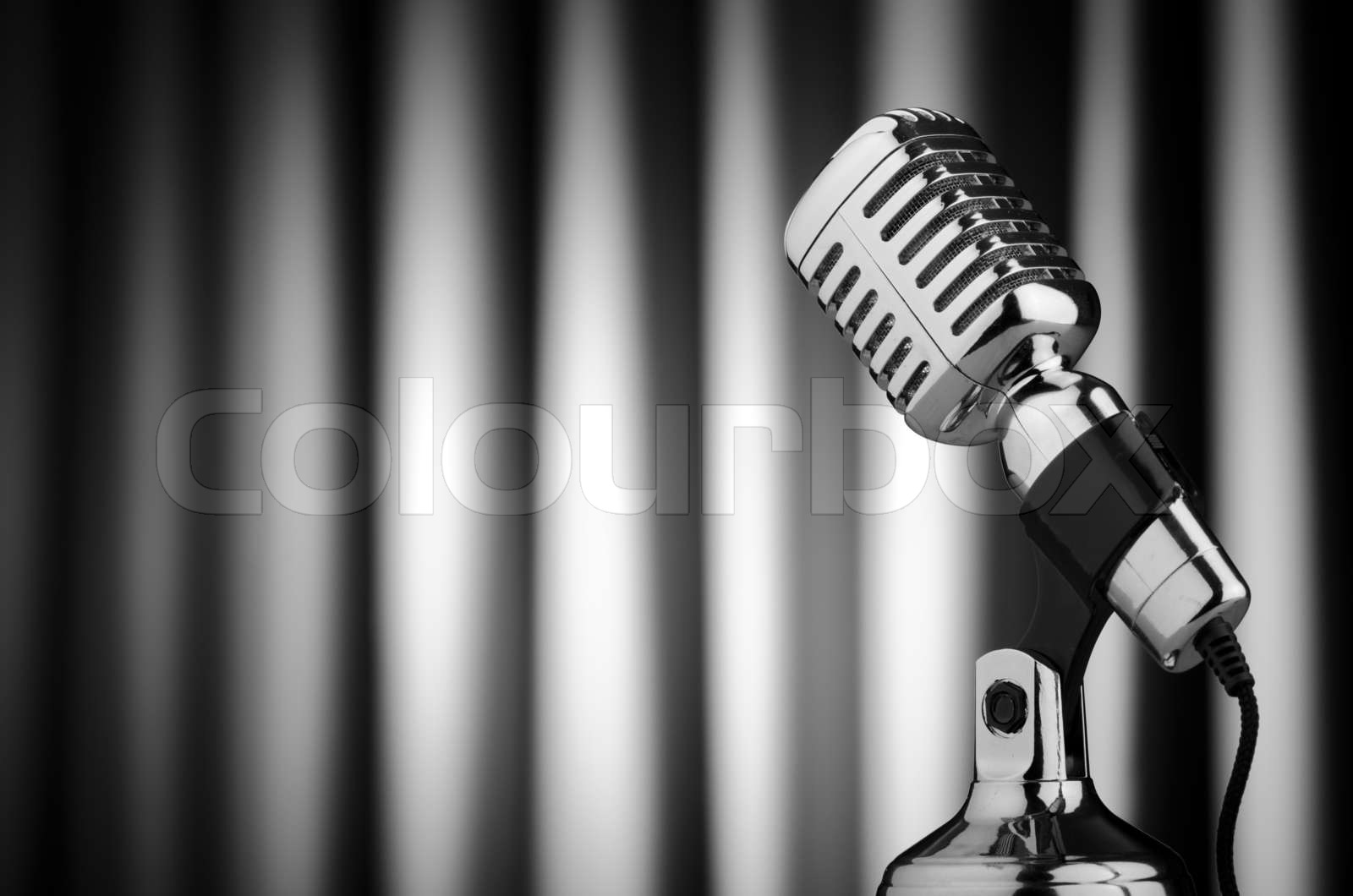 Vintage Microphone Black And White