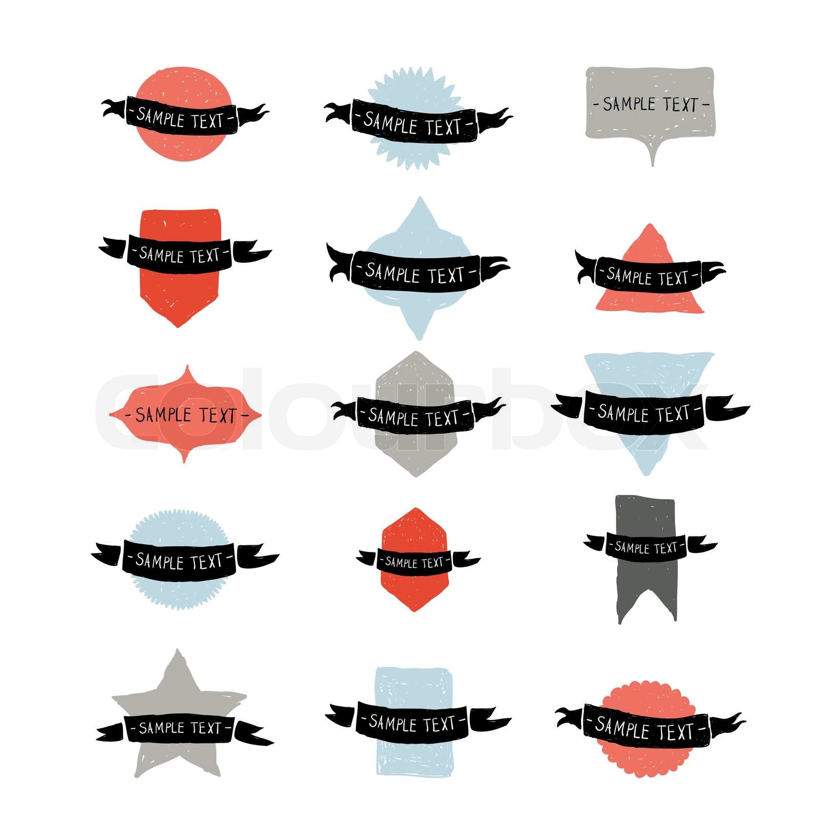 Retro doodle labels collection | Stock vector | Colourbox