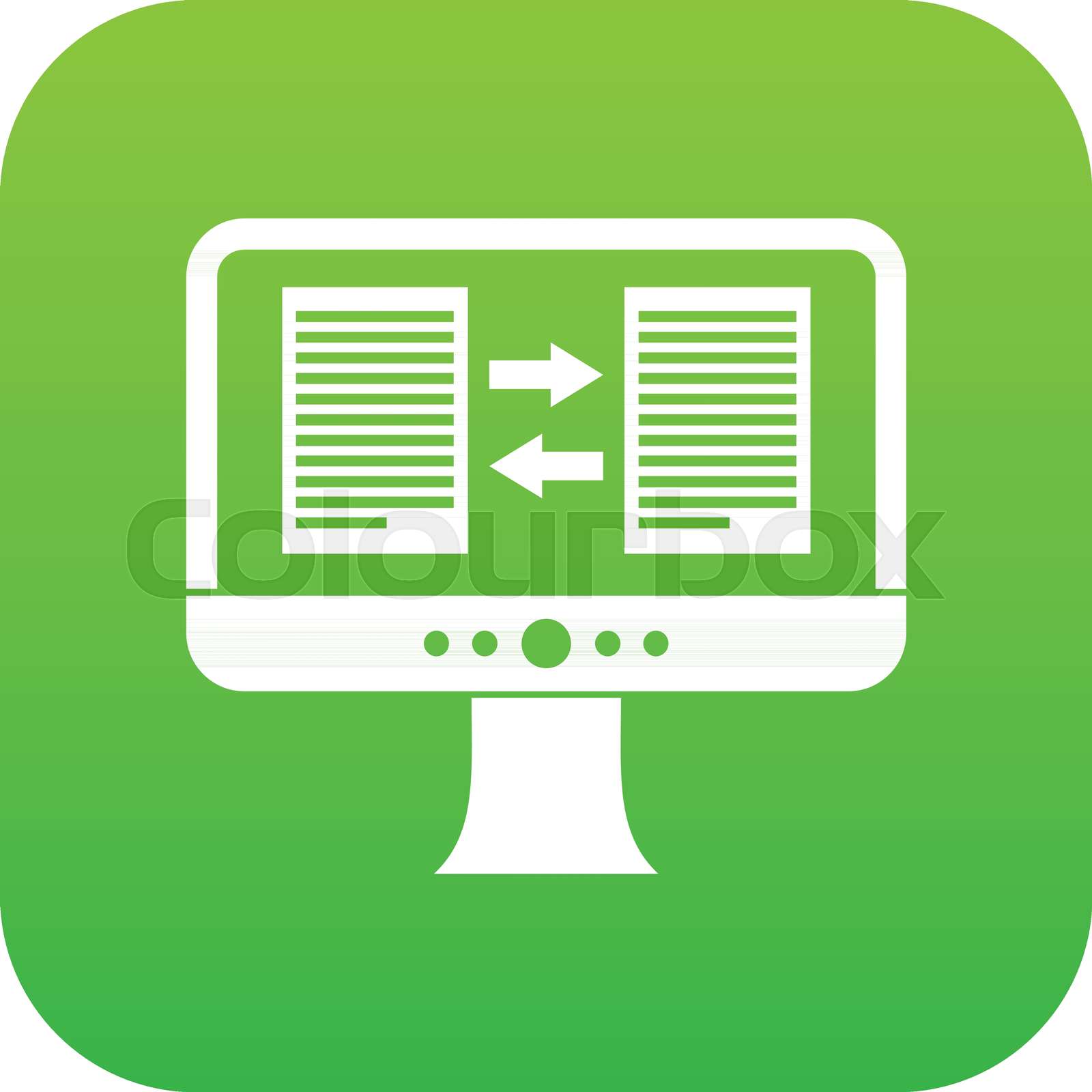 Translator app on the screen of computer icon digital green | Stock ...