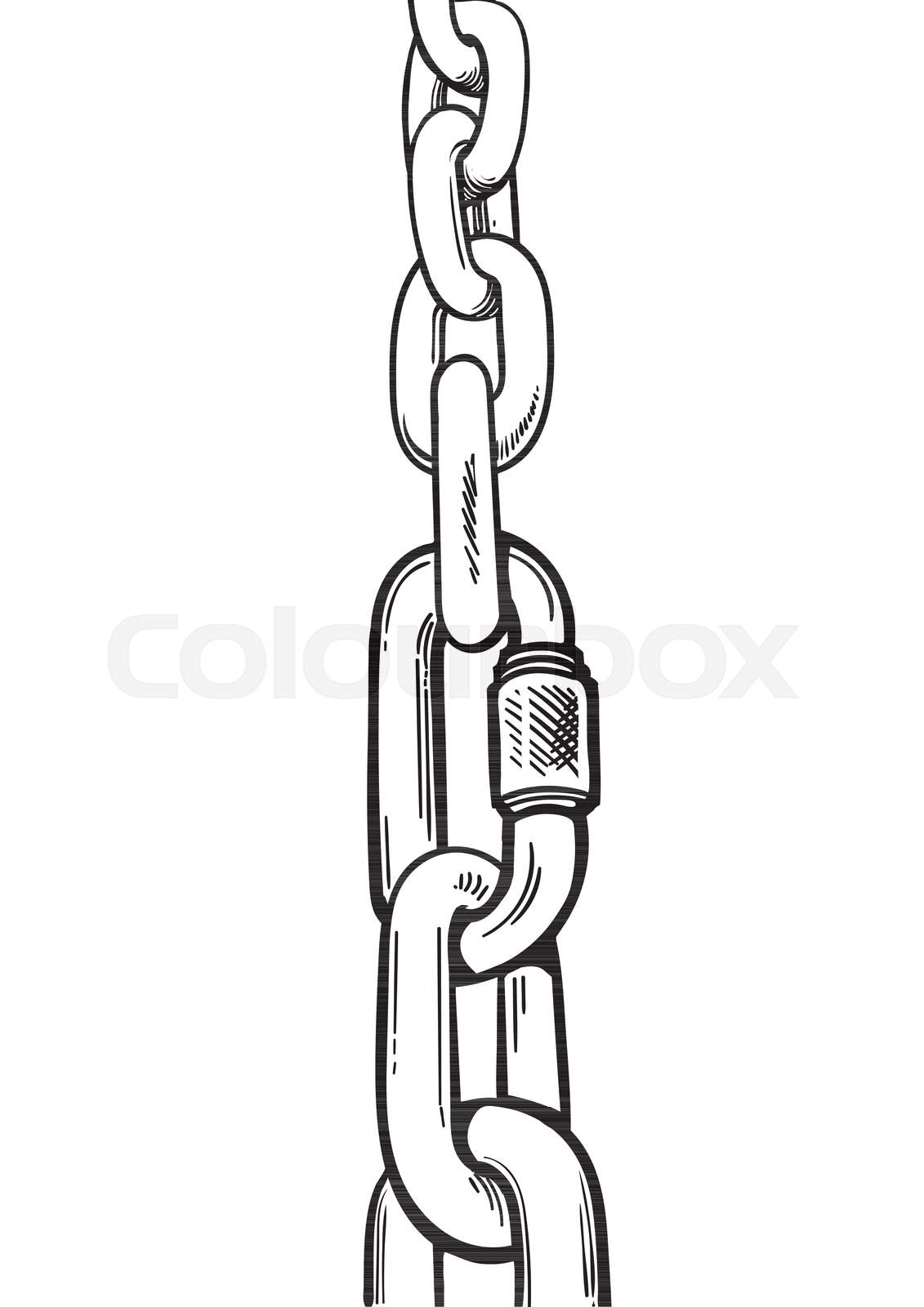 Chain in perspective. Black and white sketch | Stock vector | Colourbox